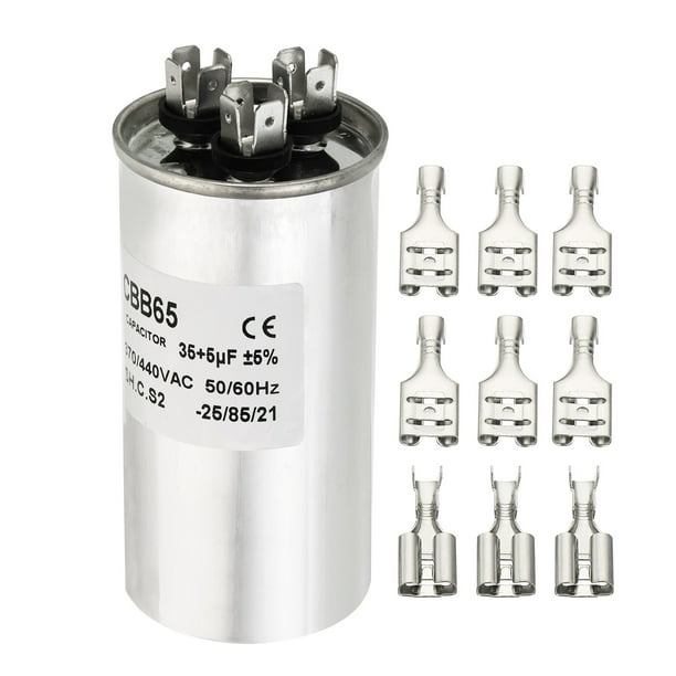 Uxcell 35+5uf 35/5MDF 370/440Fan Start Capacitor, CBB65 Circular Dual Run Capacitor with ...