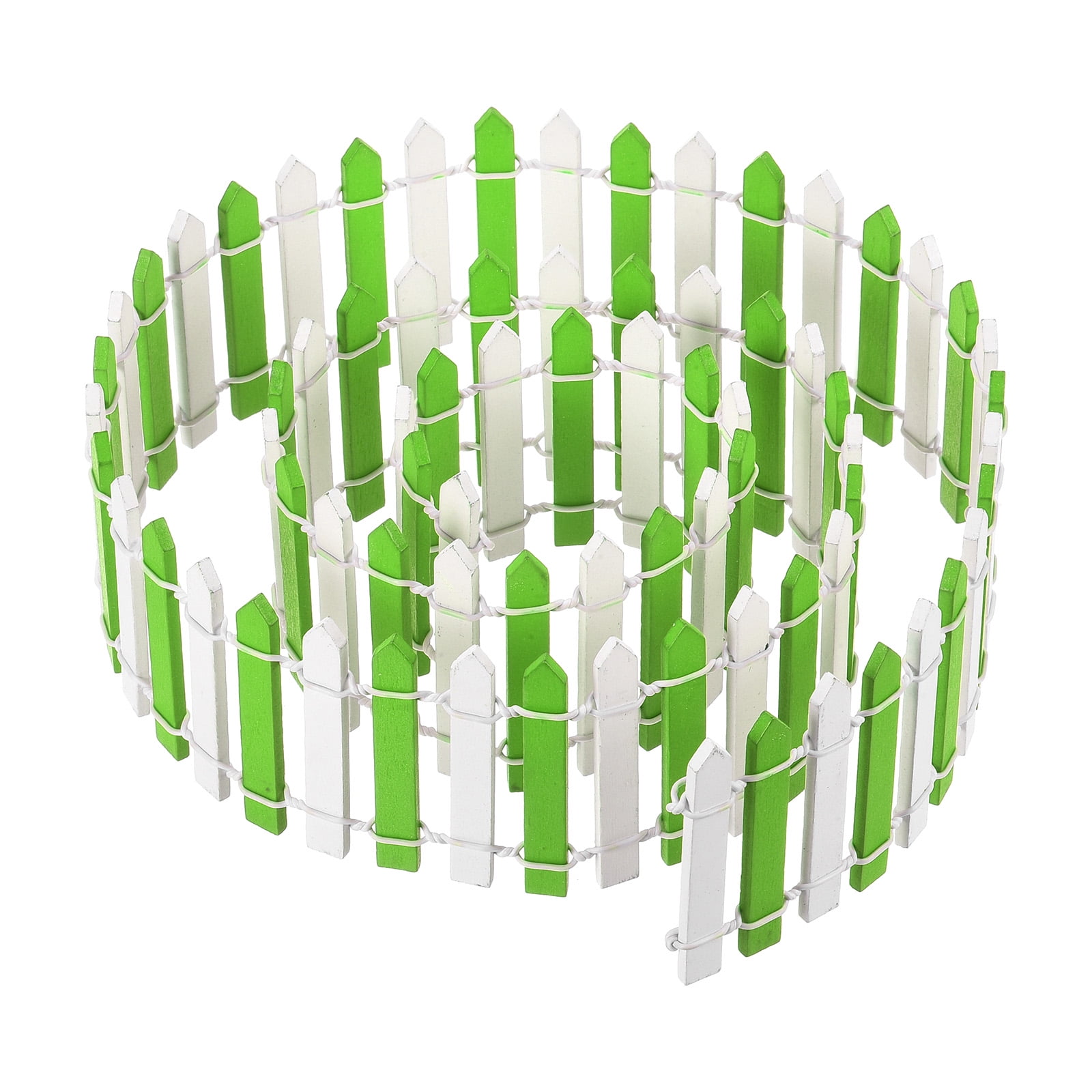 Uxcell 35" L x 2" H Wood Miniature Mini Fairy Garden Picket Fence ...