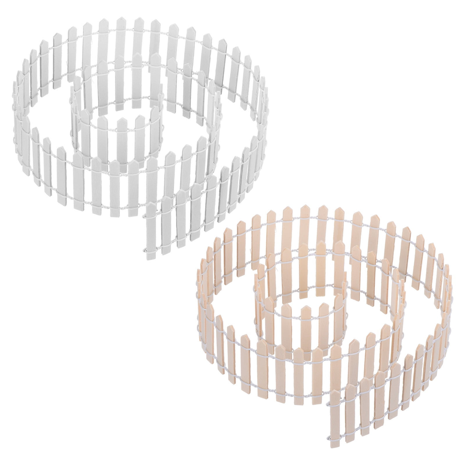 Uxcell 35" L x 2" H Wood Miniature Mini Fairy Garden Picket Fence ...