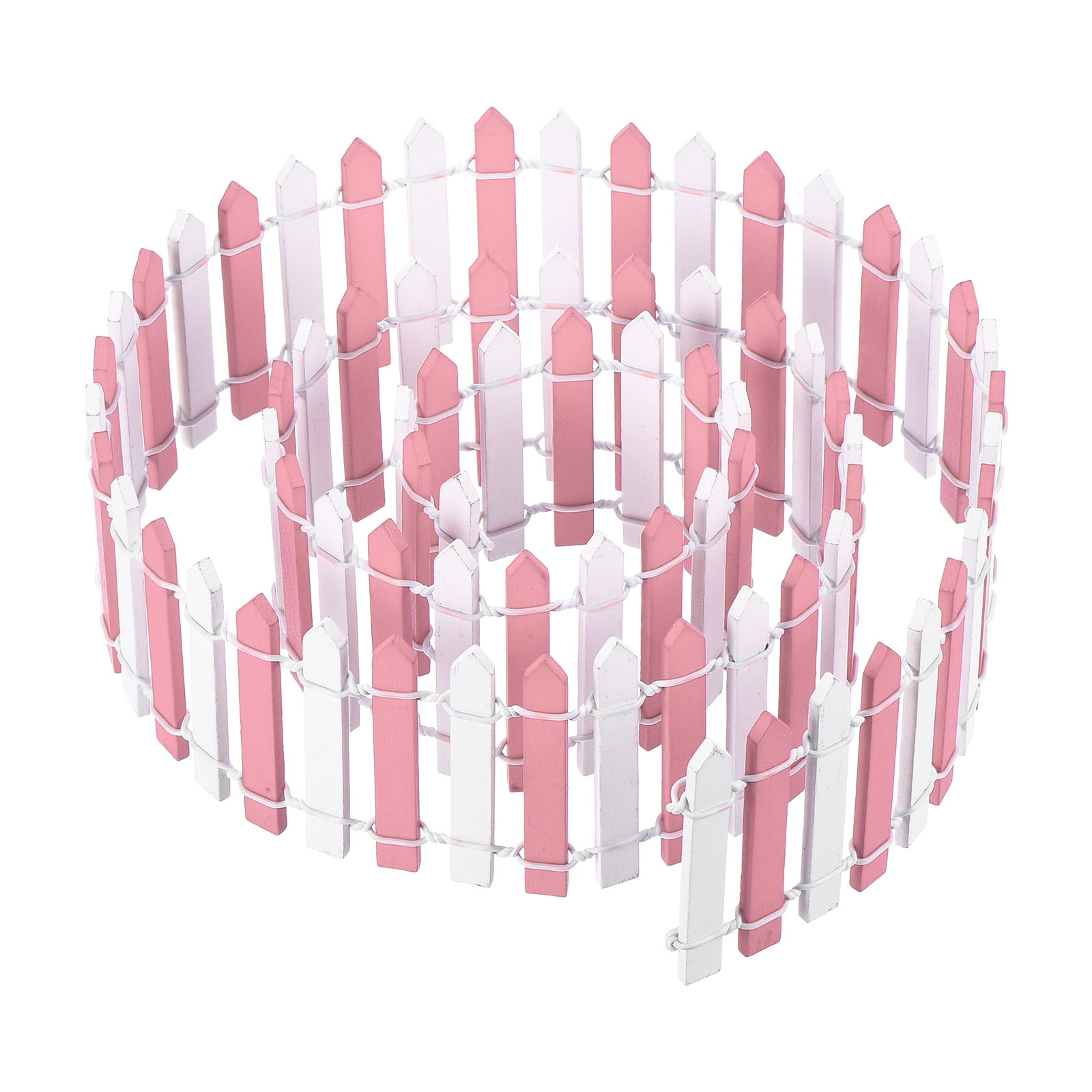 Uxcell 35" L x 2" H Wood Miniature Mini Fairy Garden Picket Fence, Pink ...