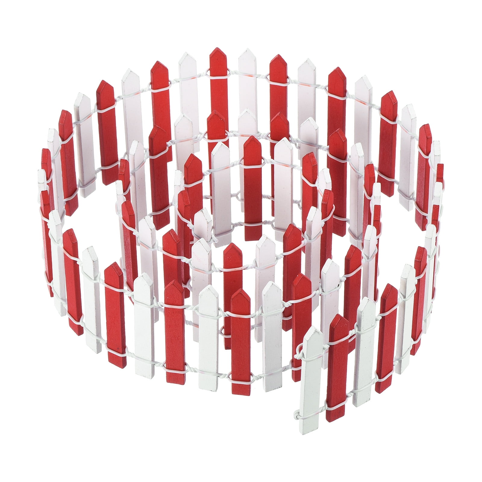 Uxcell 35" L x 2" H Wood Miniature Mini Fairy Garden Picket Fence, Red ...