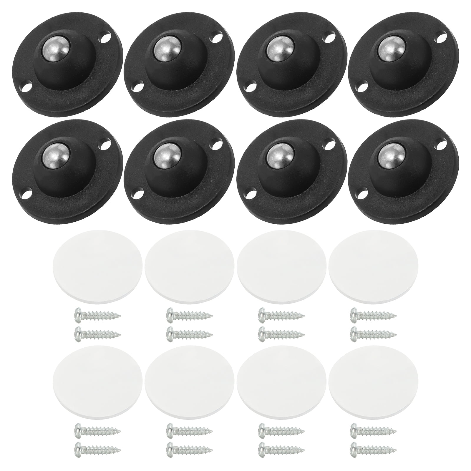 Uxcell 35 mm Self Adhesive Paste Caster Wheels with Stainless Steel ...