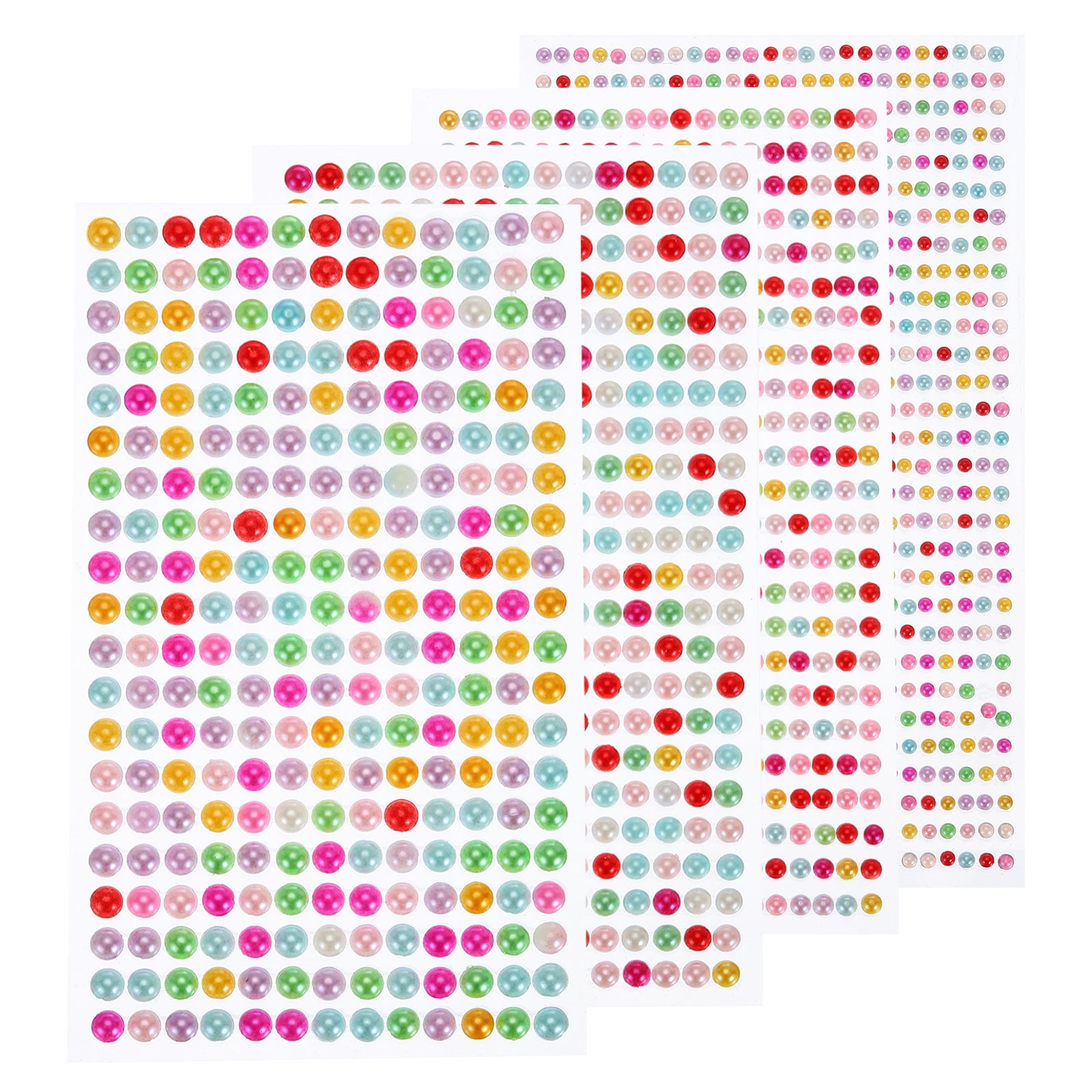 Uxcell 3584 Pcs 8 Sheets Colorful Rhinestone Stickers 3/4/5/6 mm Self ...