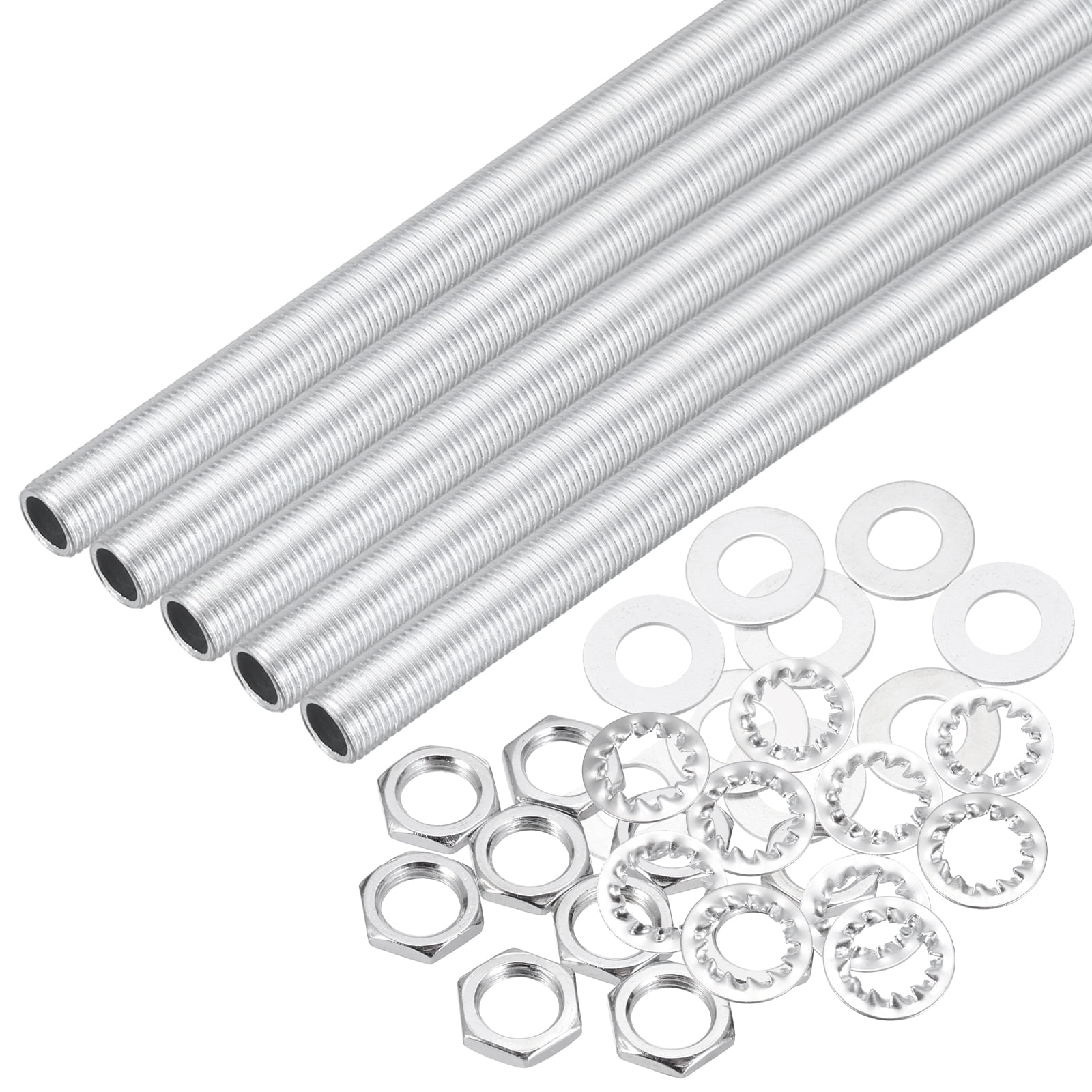 Uxcell 35Pcs 6.3" Lamp Pipe Kit with Nuts Washers 1/8IP Thread ...