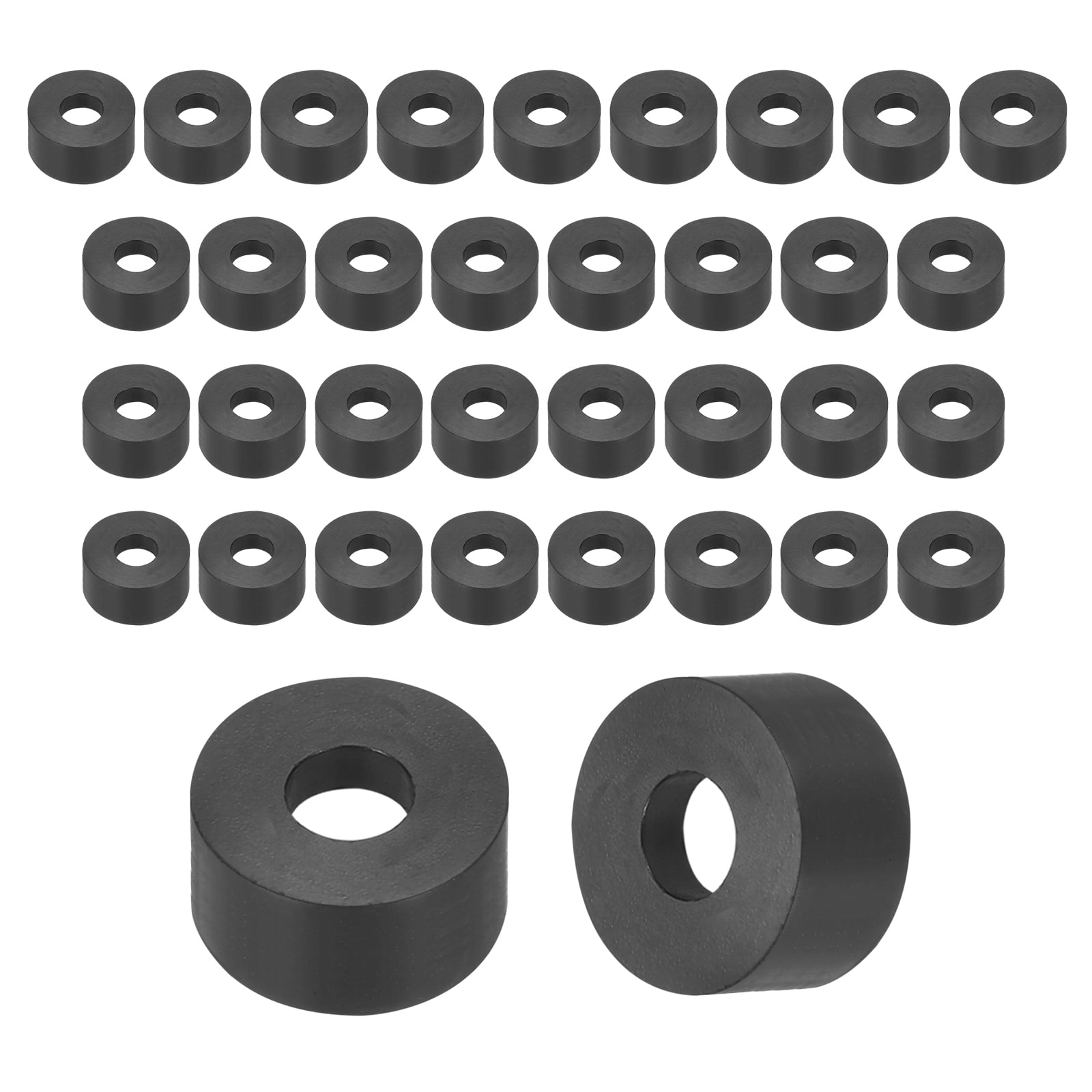 Uxcell 35Pcs Rubber Spacers, 25mm OD, 10mm ID, 10mm Thick Black Round ...