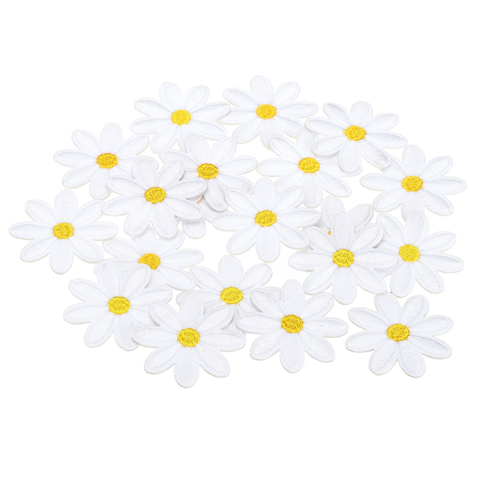 Uxcell 35mm Iron on Patches for Clothes, 20 Pack Flower Patch Hot Melt ...