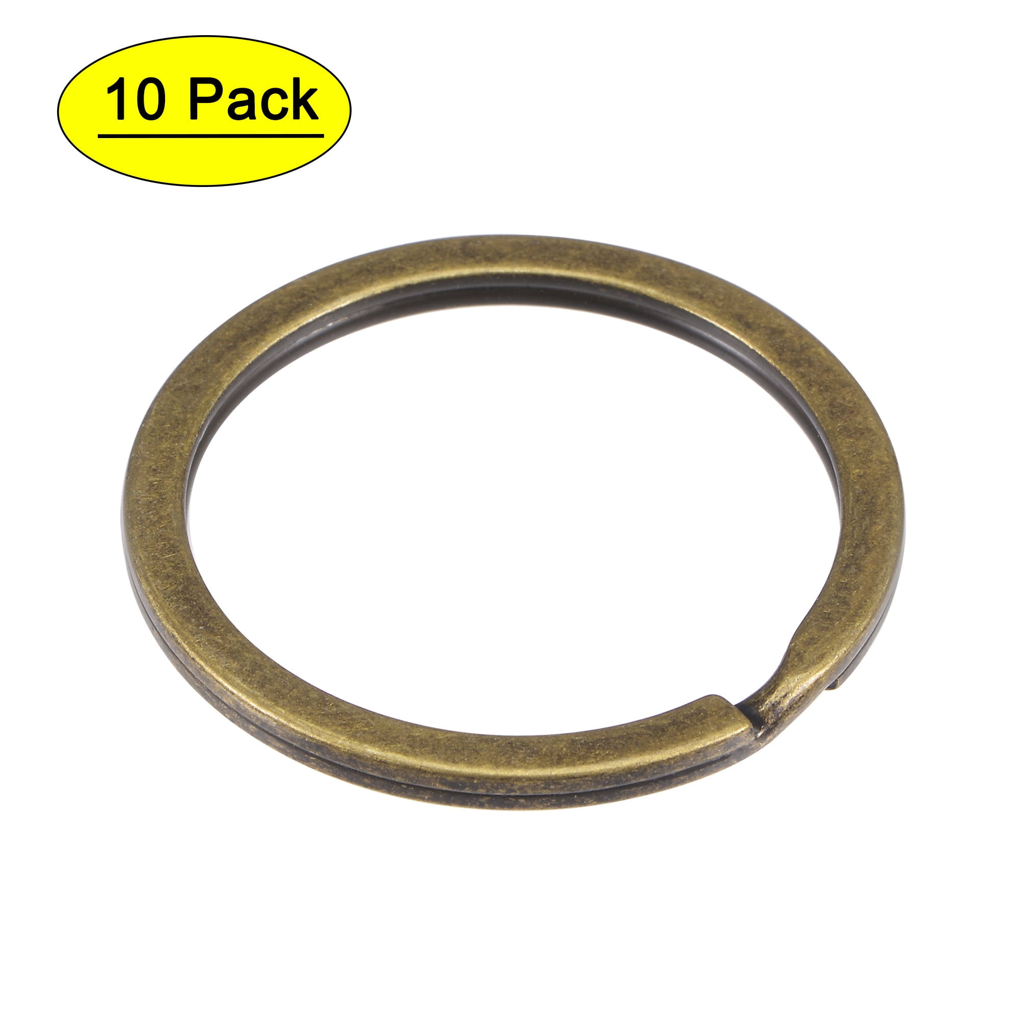 Uxcell 35mm Open Flat Split Keyring Connector Electroplated Iron 10 ...