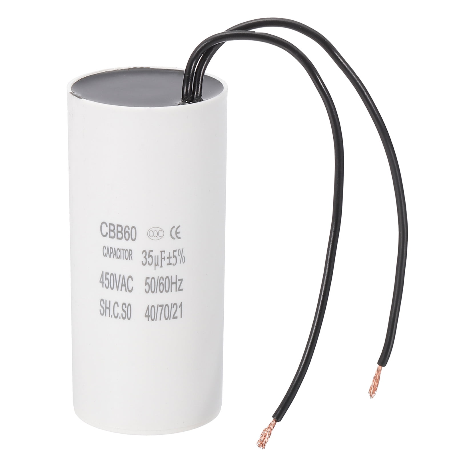 Uxcell 35uF CBB60 Running Capacitor, Run Capacitor with 2 Wires, AC ...