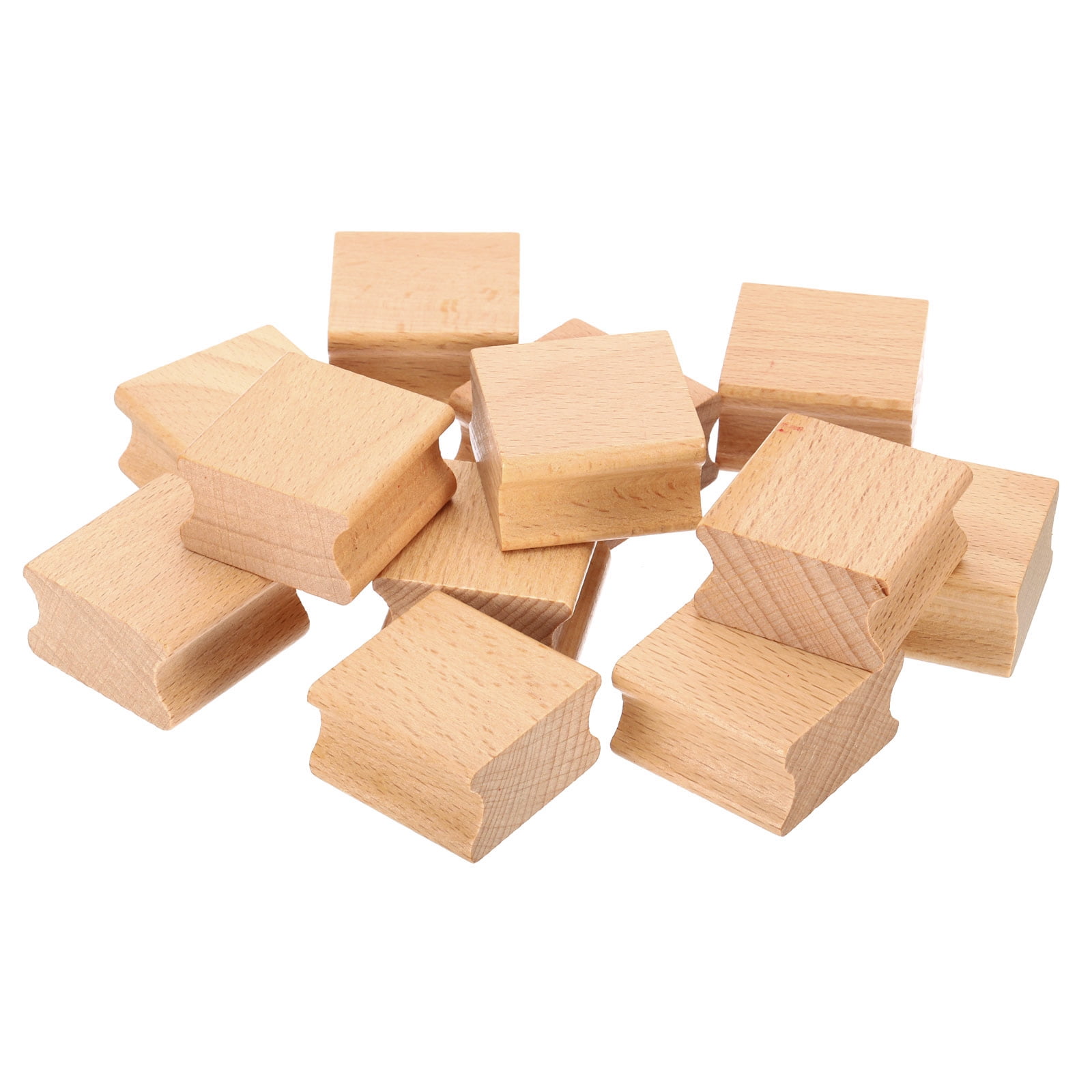 Uxcell 35x35mm Blank Wood Rubber Stamp Mounts, 24 Pack Wooden Rubber ...