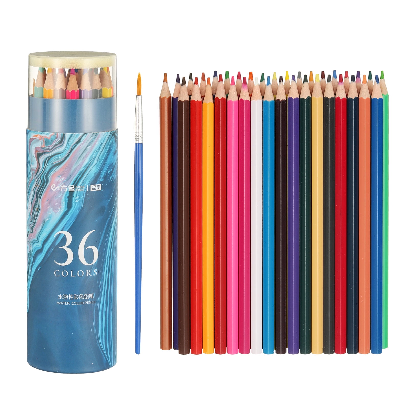 Uxcell 36 Colors Water Soluble Coloring Pencils Set for Sketching ...