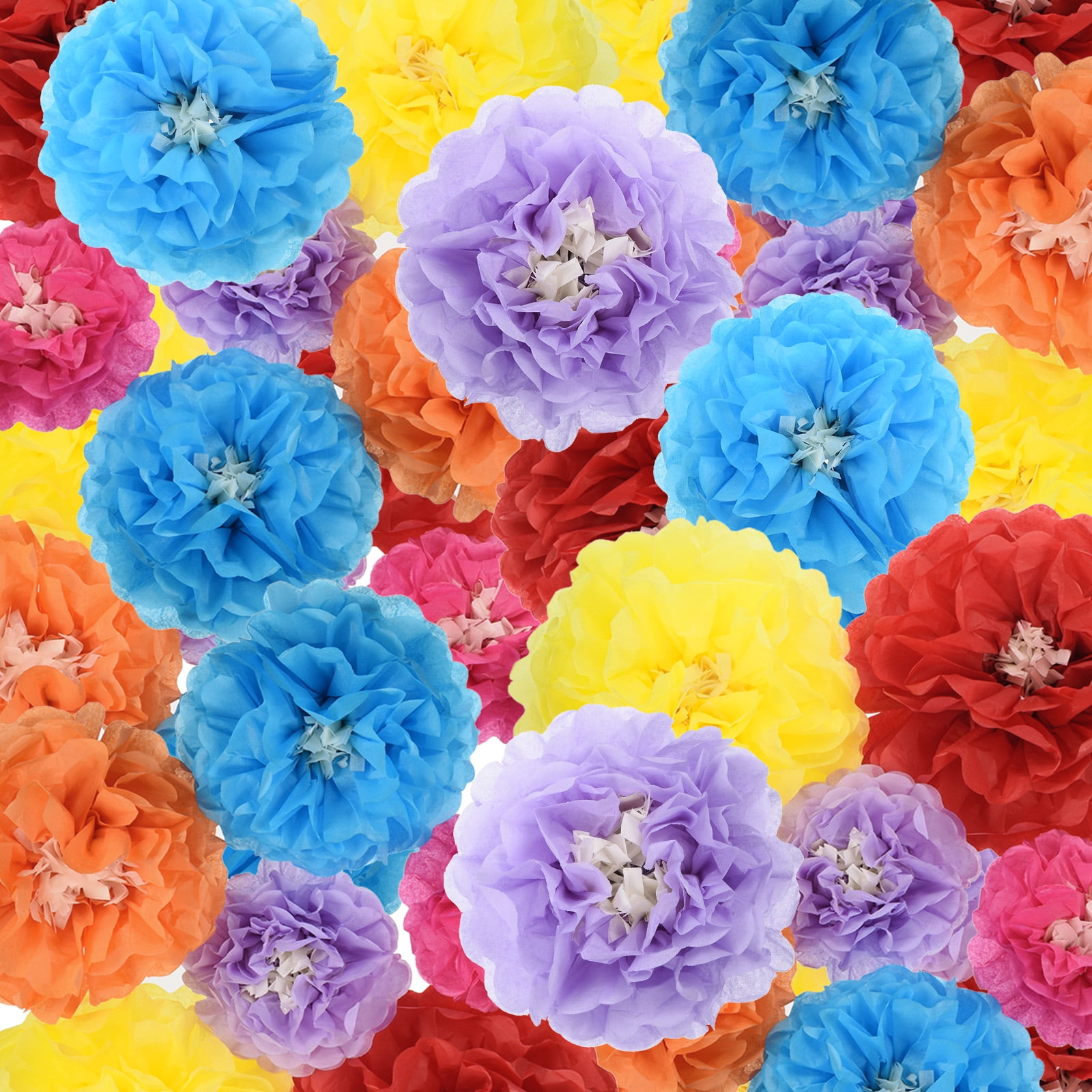 Uxcell 36 Pcs Large Colorful Tissue Paper Flowers - Walmart.com