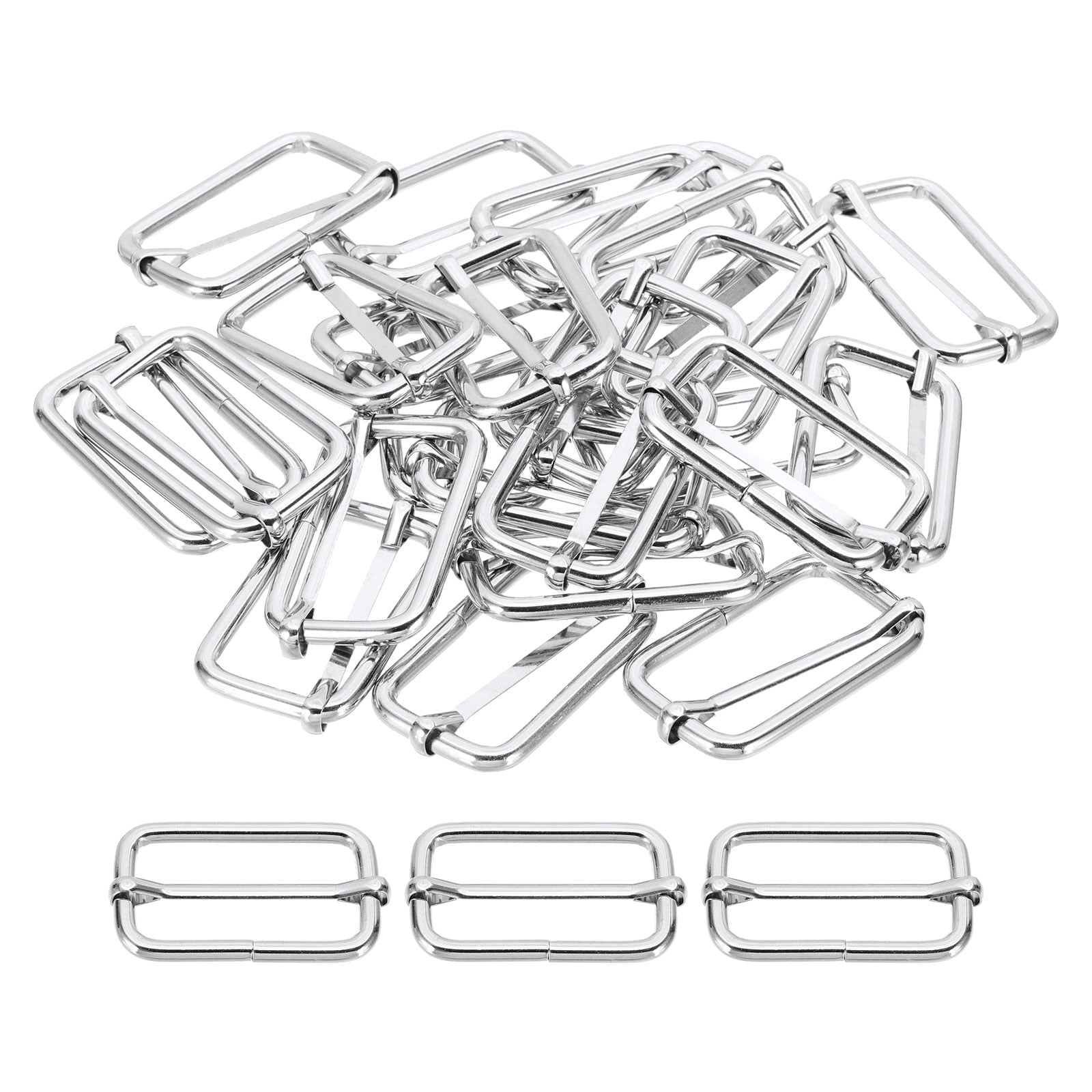 Uxcell 36 Pcs Slide Buckle Adjustable Rectangle Buckles Strap for ...