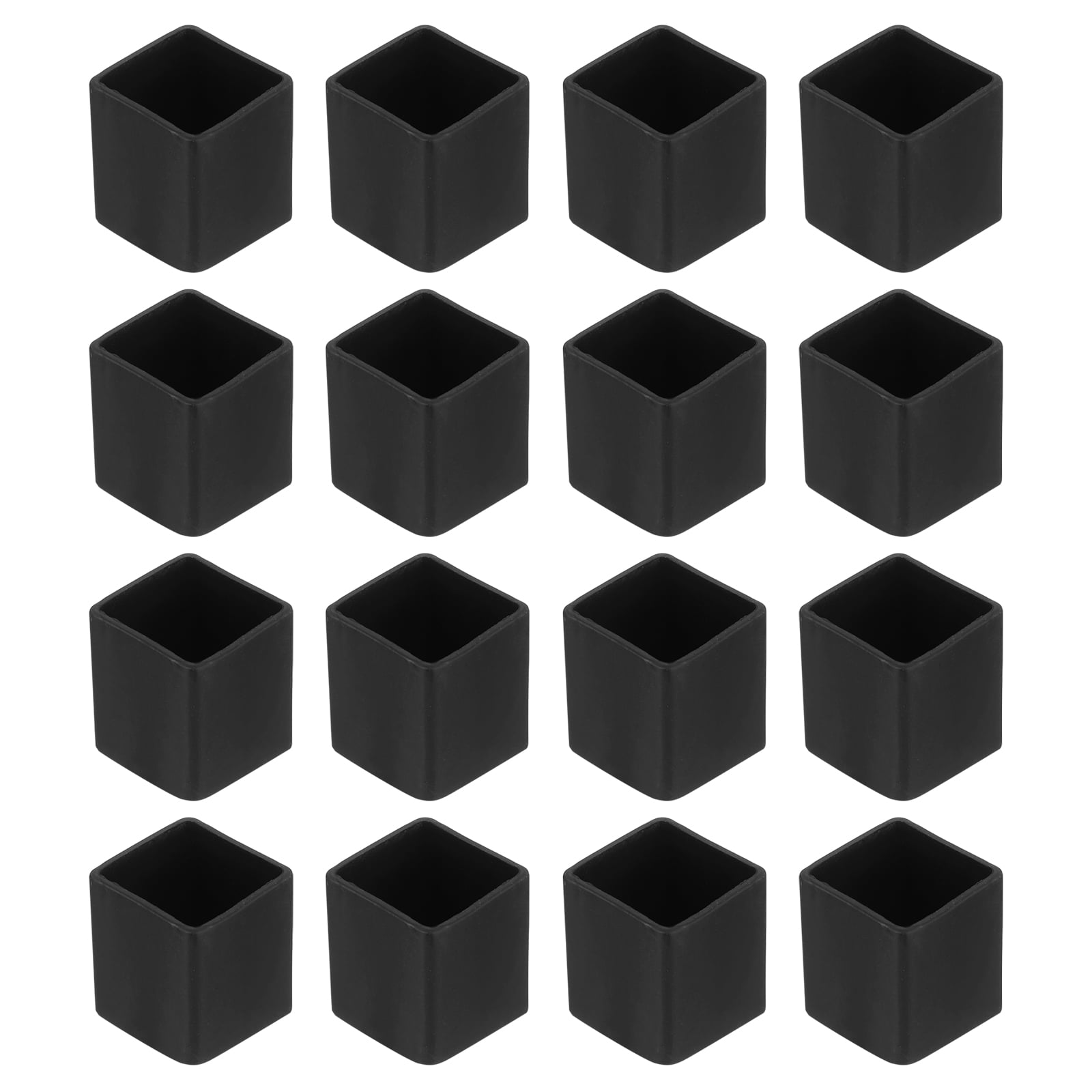 Uxcell 36Pack Square Chair Leg Caps, 20mm x 20mm OD Black Furniture ...