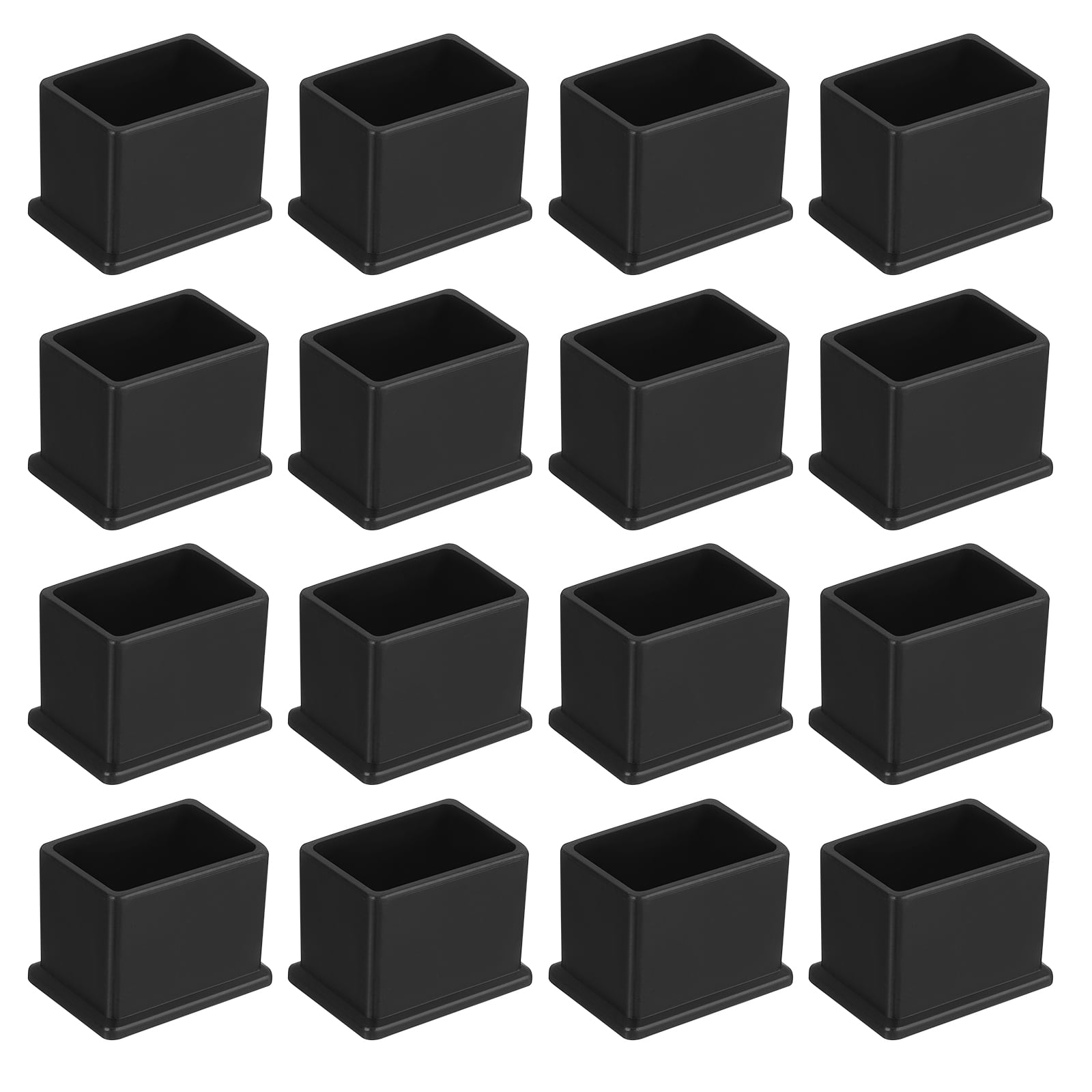Uxcell 36Pack Square Chair Leg Caps, 30mm x 20mm OD Black Furniture ...