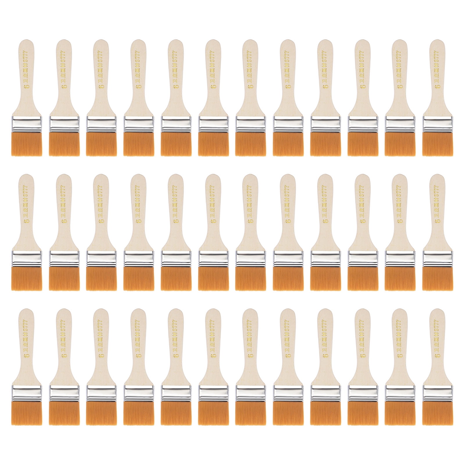 Uxcell 36Pcs 6" Paint Brush 1.4" Width Soft Nylon Bristle with Wood ...