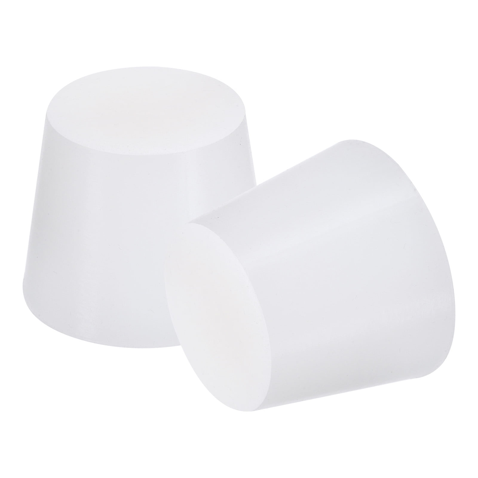 Uxcell 36mm to 46mm Solid Silicone Rubber Tapered Plug White for Powder ...