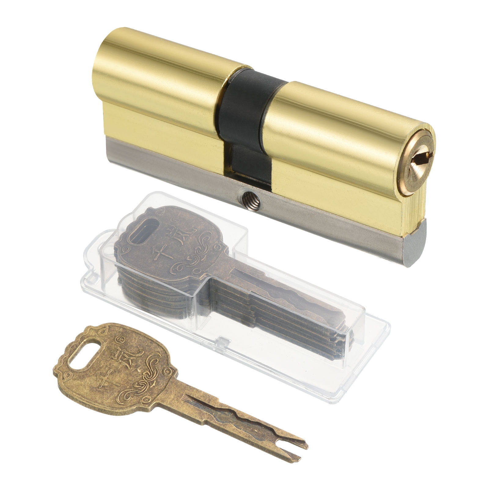 Uxcell 37.5/37.5 (75mm Overall) European Double Lock Cylinder with Keys ...