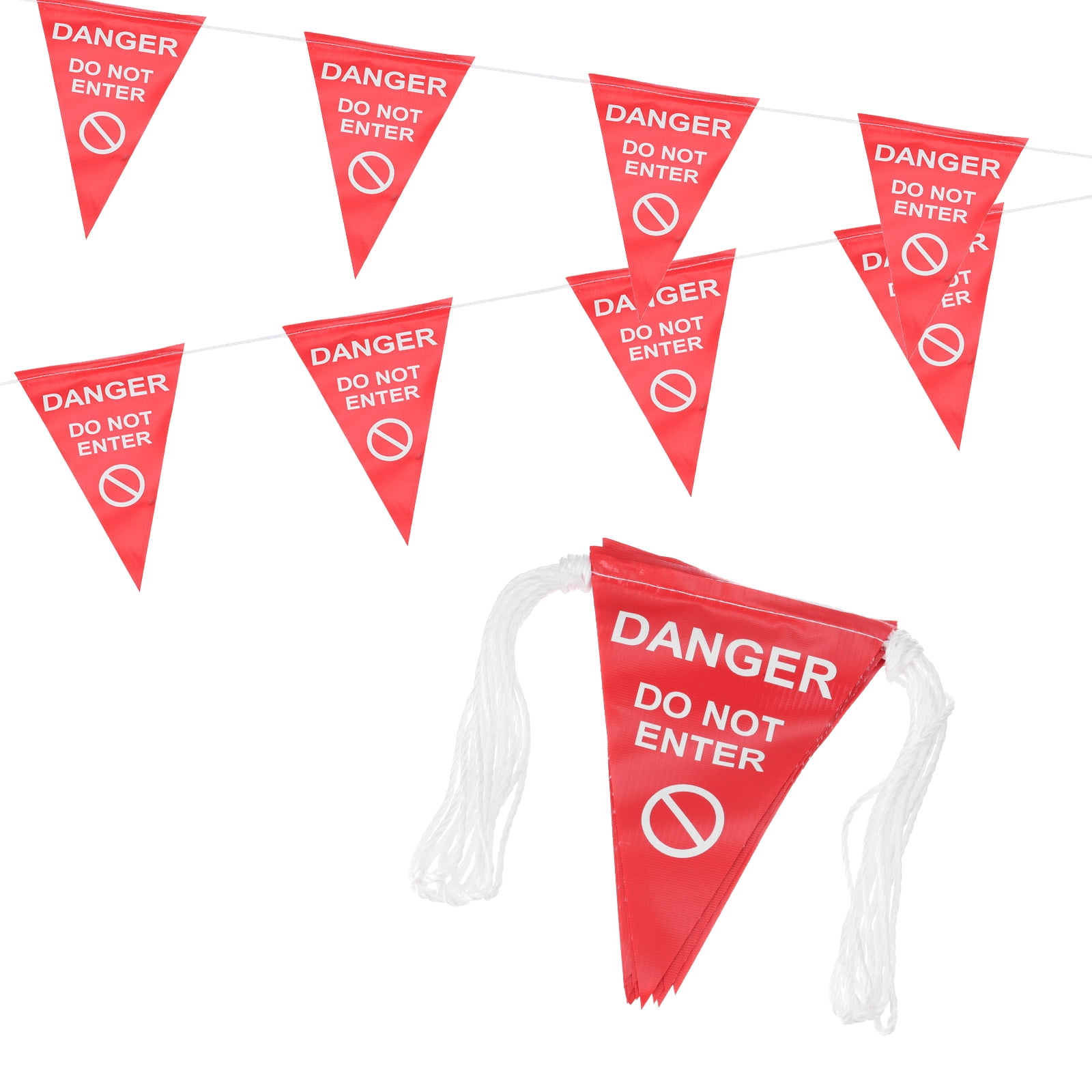 Uxcell 37ft Pennant Banner Flags, Danger Do Not Enter Warning Flagging ...