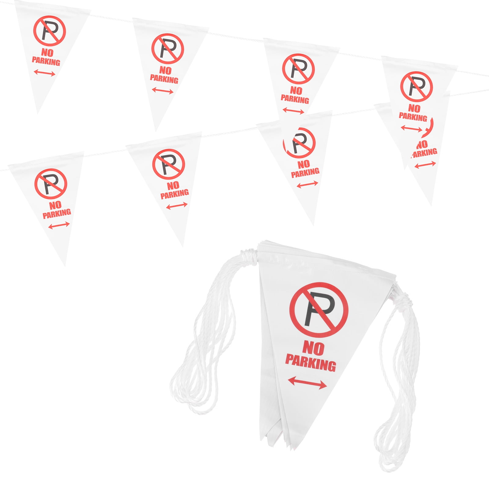 Uxcell 37ft Pennant Banner Flags, No Parking Warning Flagging Banner ...