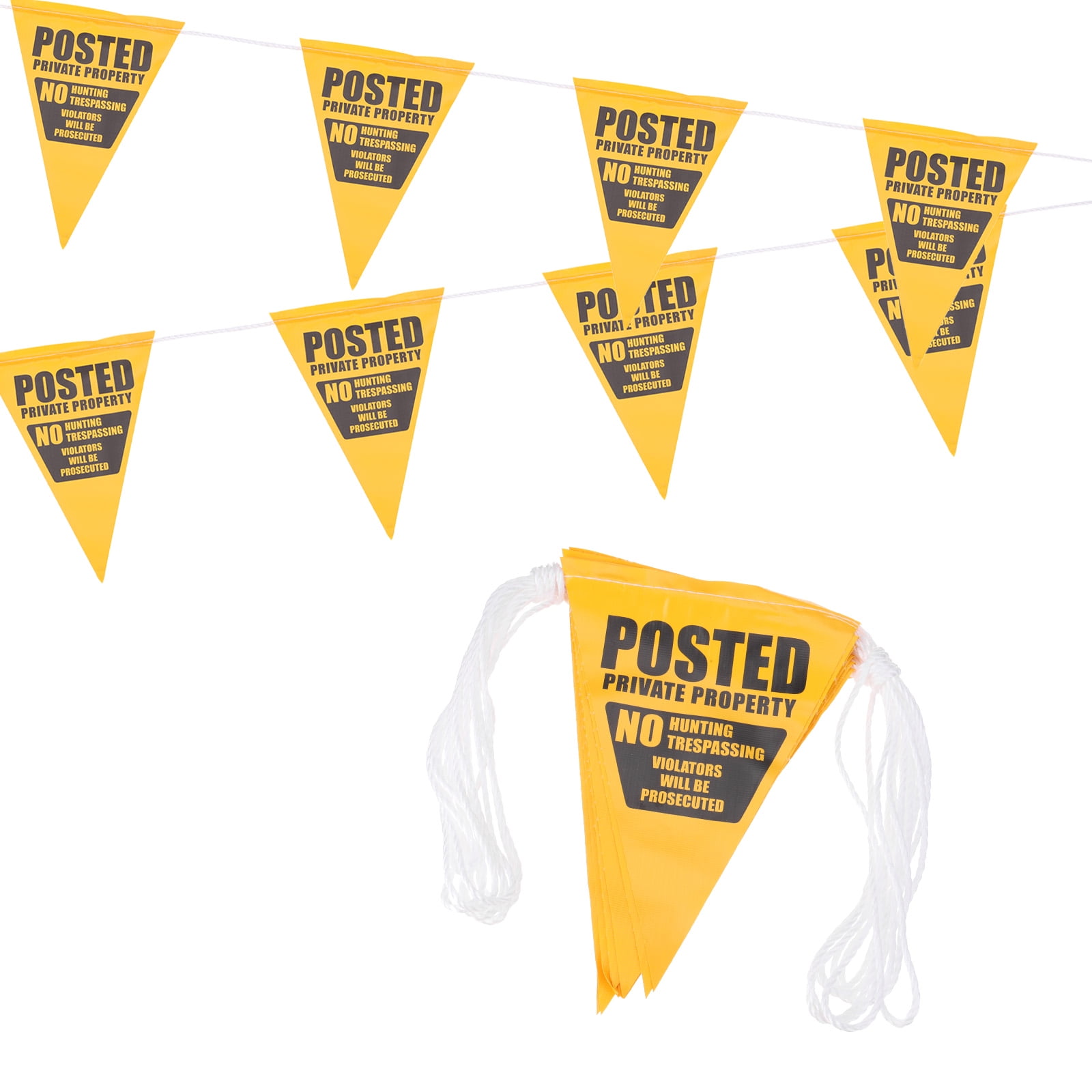 Uxcell 37ft Pennant Banner Flags, Posted Private Property Warning ...