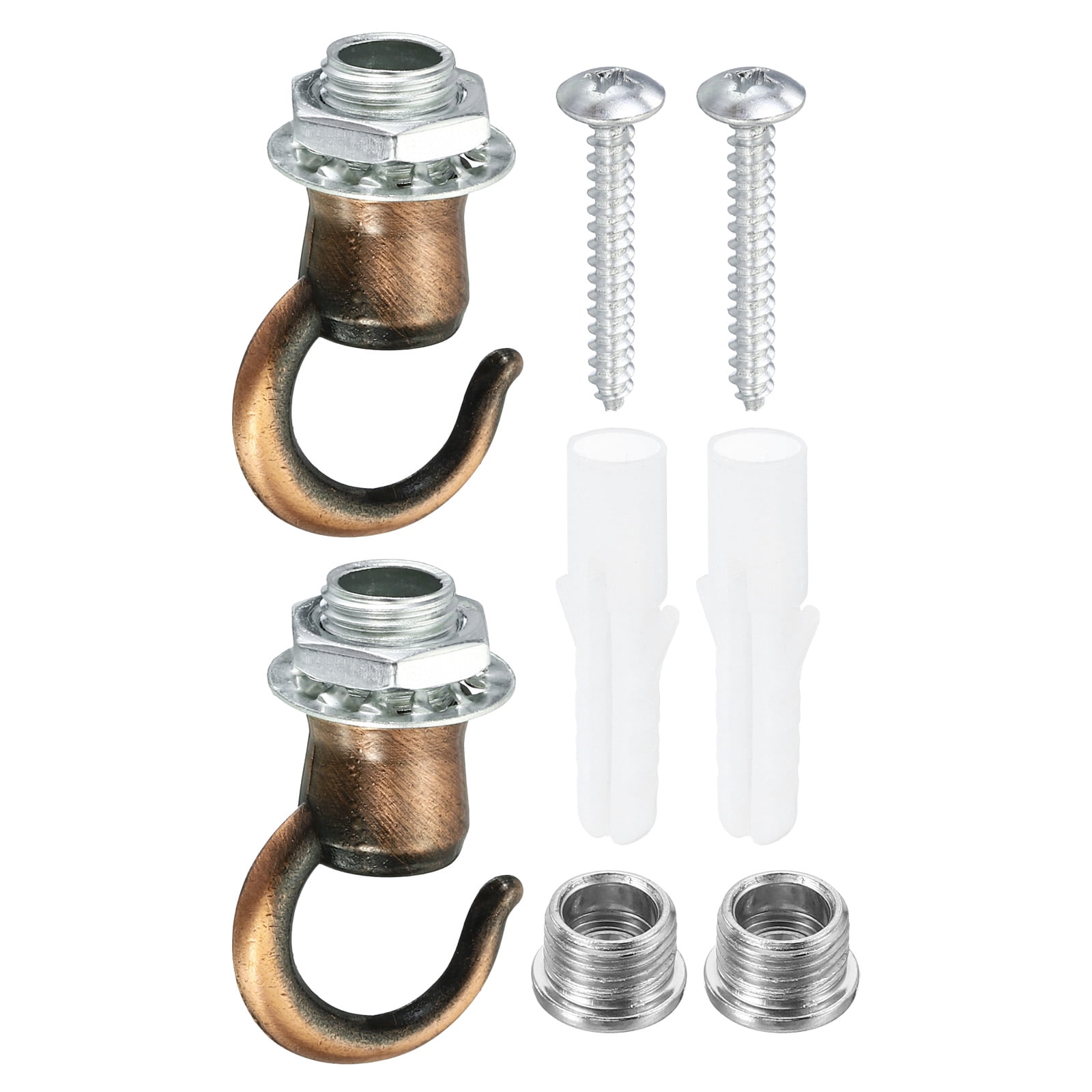 Uxcell 37mmx23mm Ceiling Hook, 2 Pack Screw Hooks Light Fixtures ...