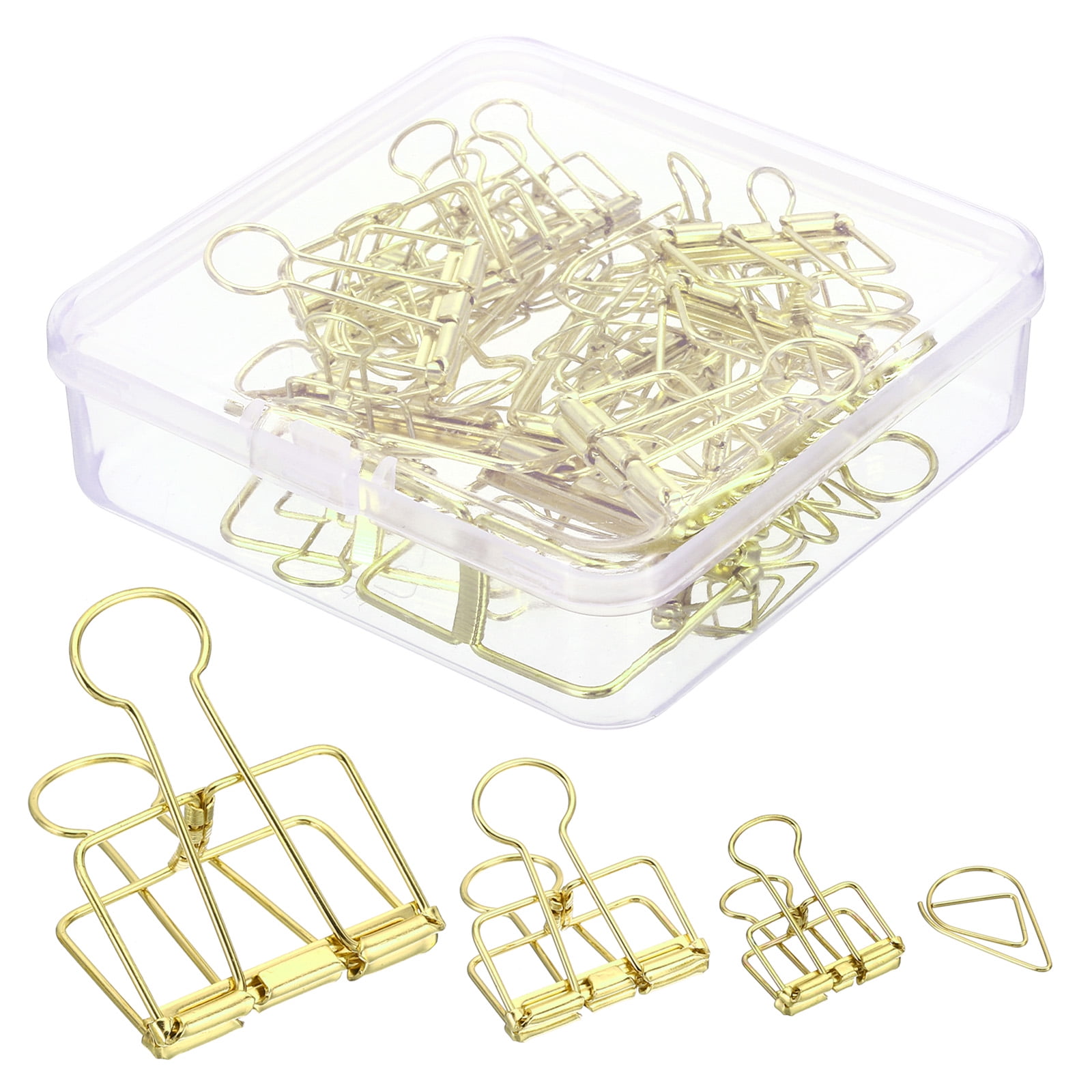 Uxcell 38 Pieces Metal Wire Binder Clips and Paper Clip Set, Paper Clip ...