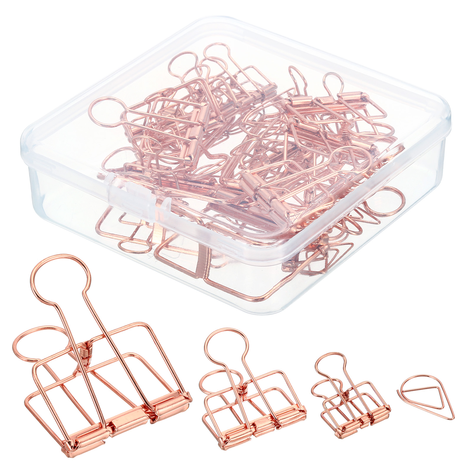 Uxcell 38 Pieces Metal Wire Binder Clips and Paper Clip Set, Paper Clip ...