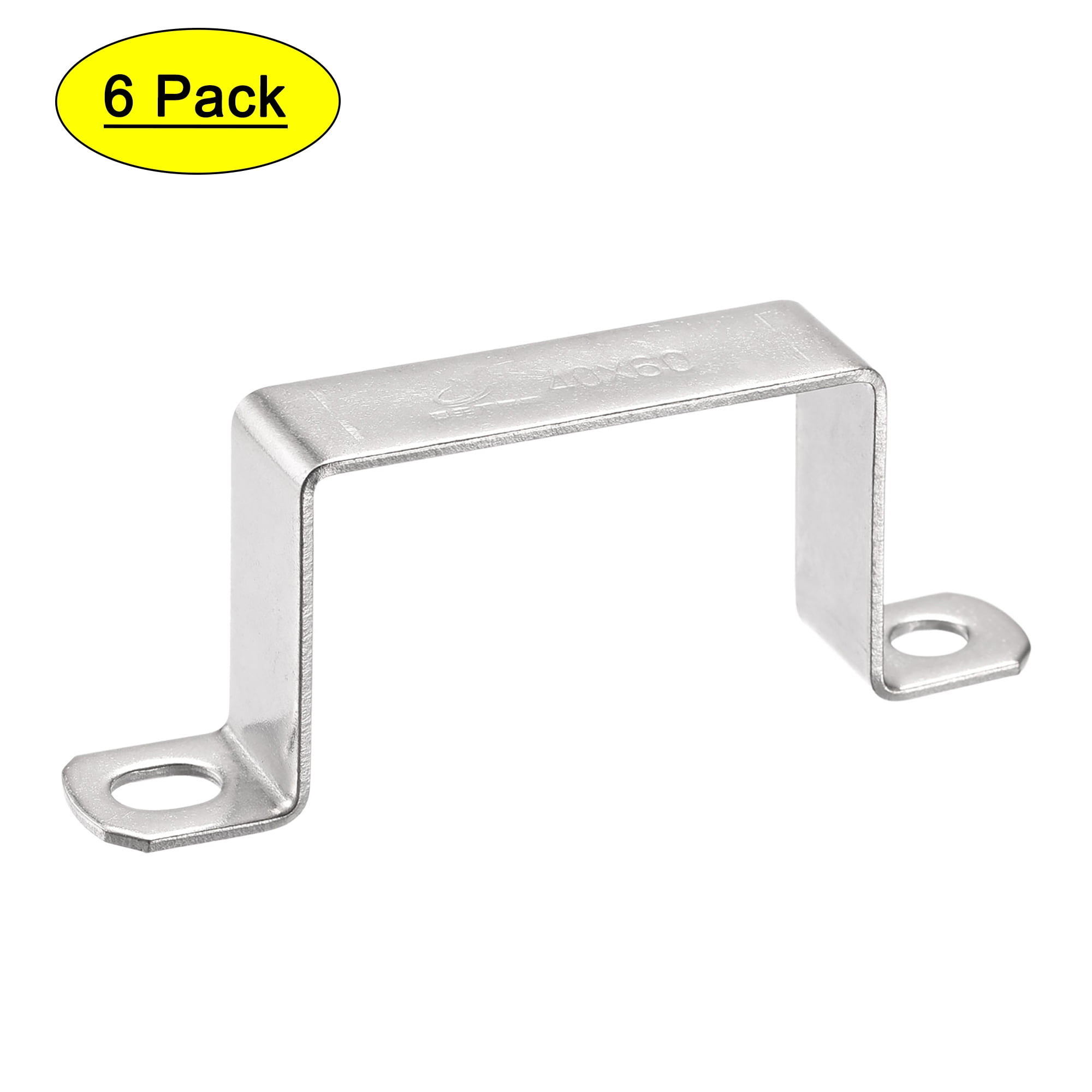Uxcell 38 x 61mm 304 Stainless Steel U Shaped Connector Bracket 6 Pack ...