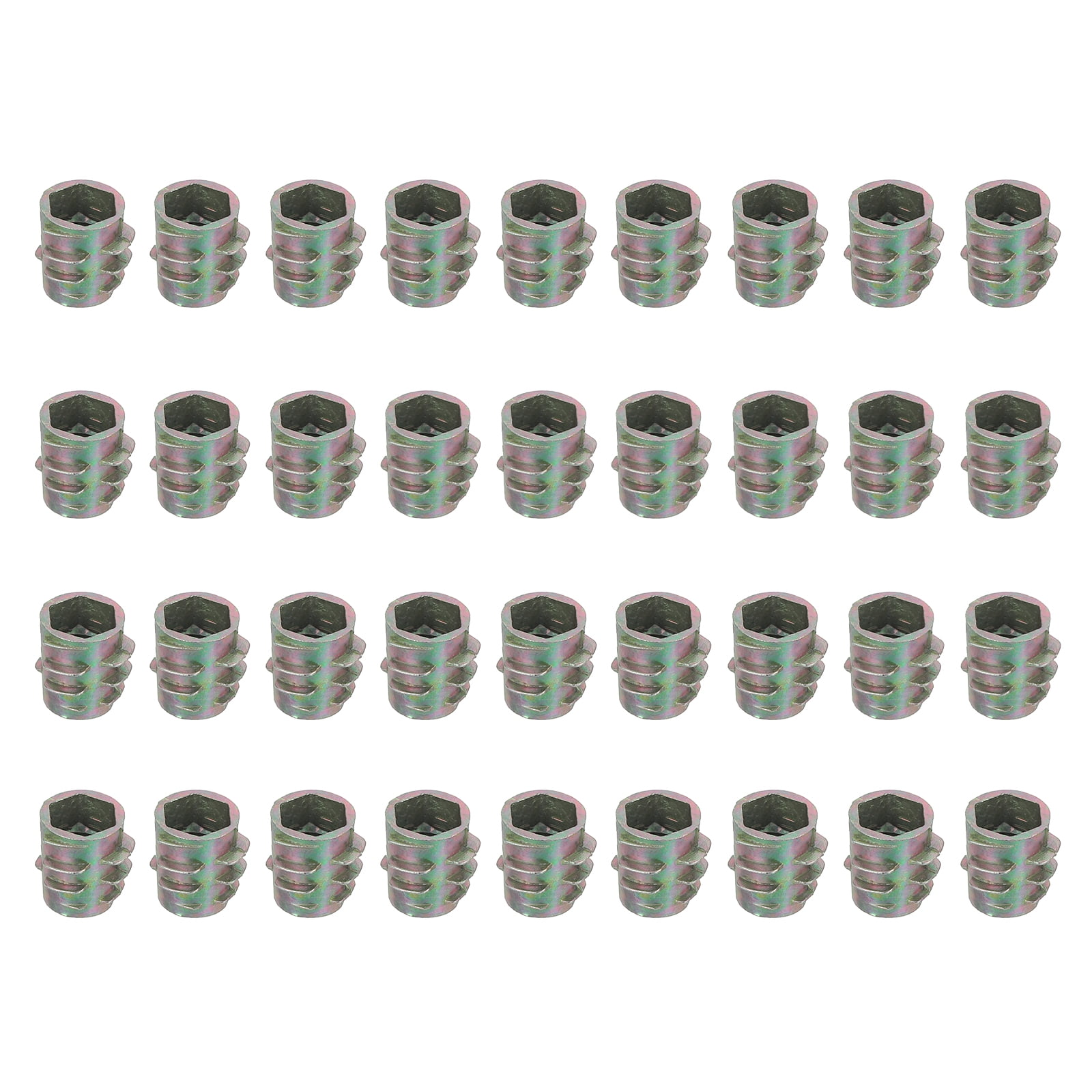 Uxcell 38Pcs Threaded Inserts Nuts, M6x10mm Hex Socket Drive Nut ...