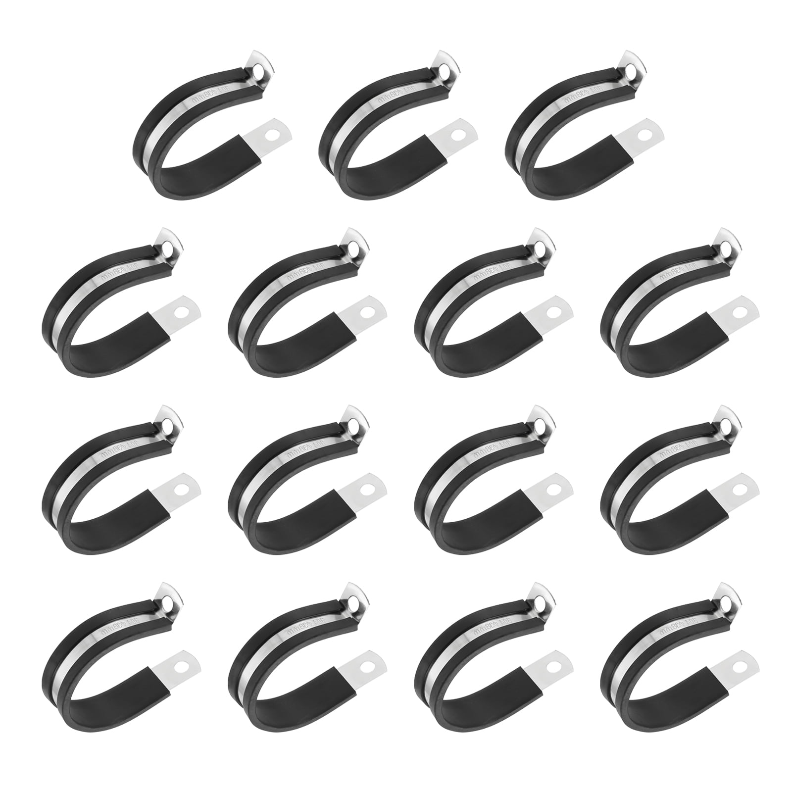 Uxcell 38mm (1-1/2") Cable Clamps, 15 Pcs Rubber Coated Cushioned Pipe ...