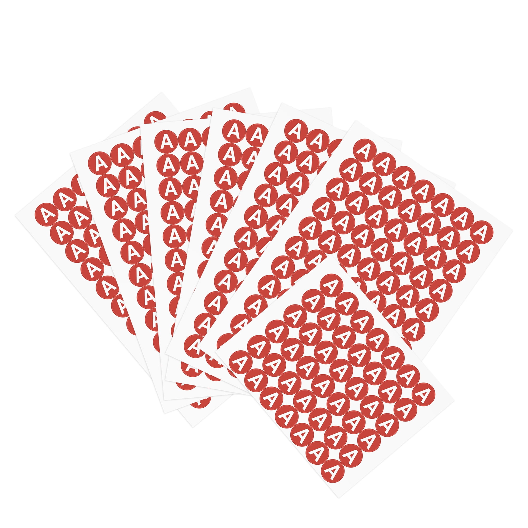Uxcell 38mm Dia Round Letter Stickers Label Letter A, Red 500 Pack ...