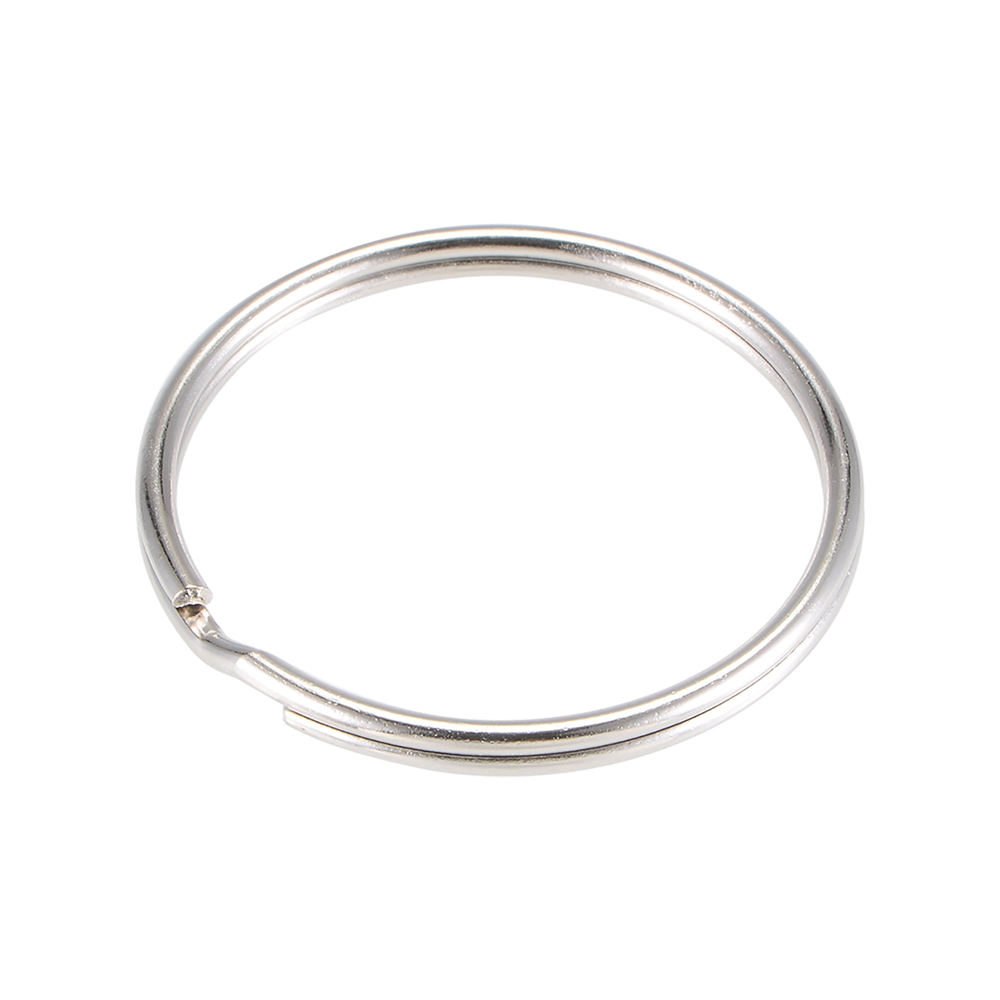Uxcell 38mm O.D. Nickel Plated Iron Open Split Keyring Connectors 50 ...