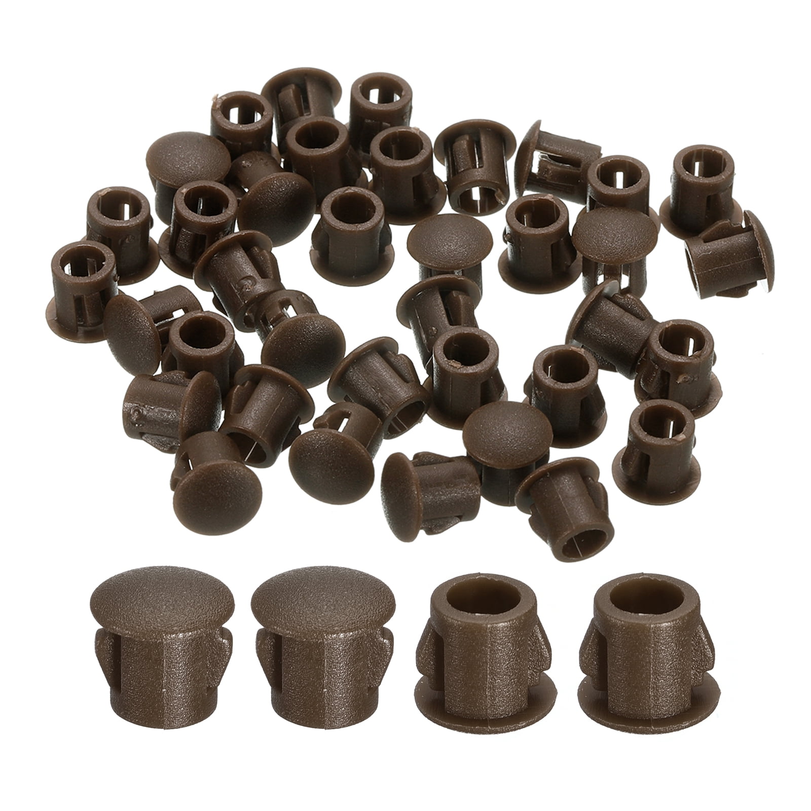Uxcell 38pack 6mm(1/4")" Nylon Hole Plugs, Flush Type Panel Round Snap ...