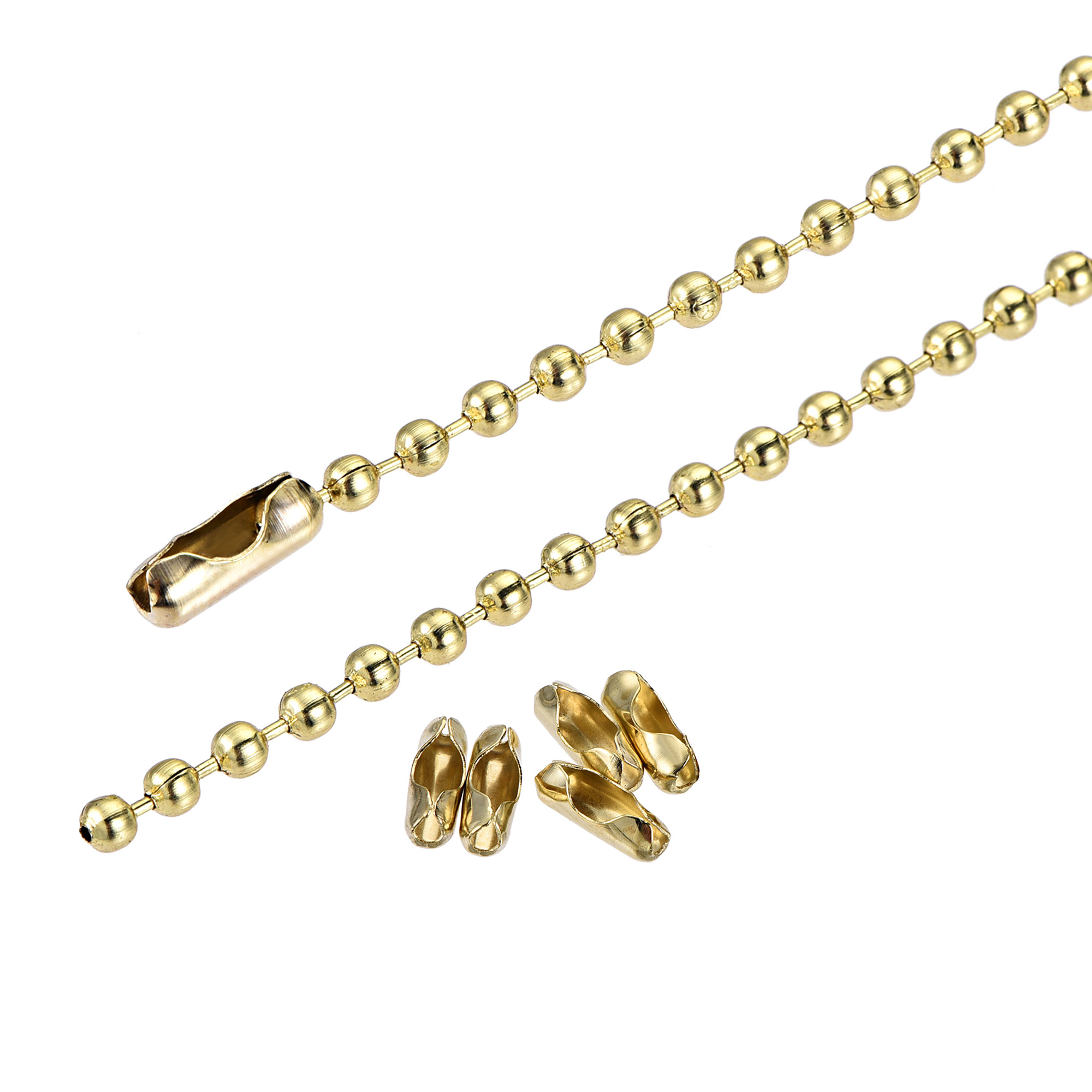 Uxcell 39.4" Long 0.12" Diameter Gold Beaded Link with Connectors Pull ...