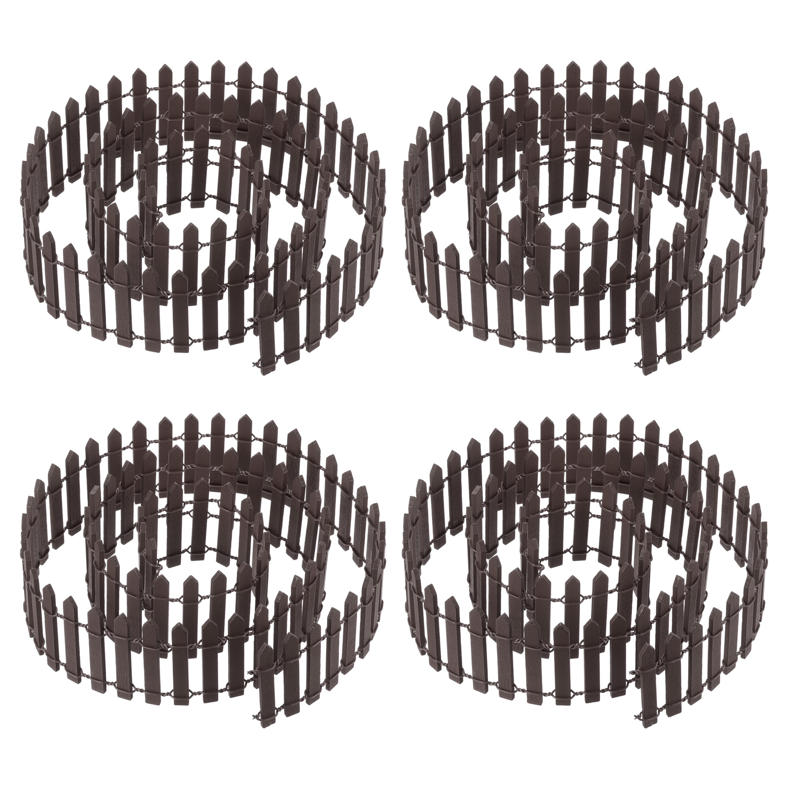 Uxcell 39" L x 2" H Wood Miniature Mini Fairy Garden Picket Fence ...