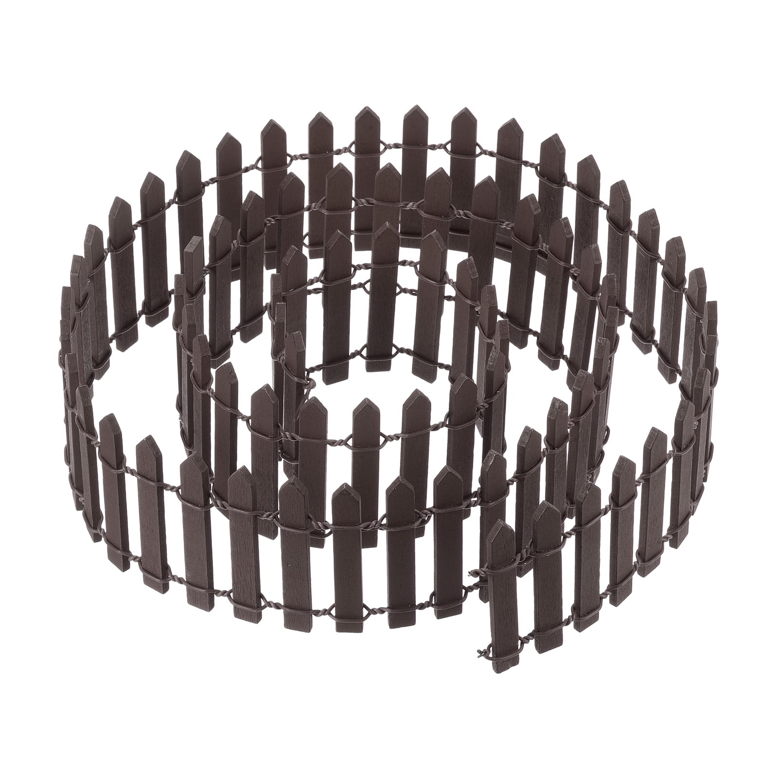 Uxcell 39" L x 2" H Wood Miniature Mini Fairy Garden Picket Fence ...