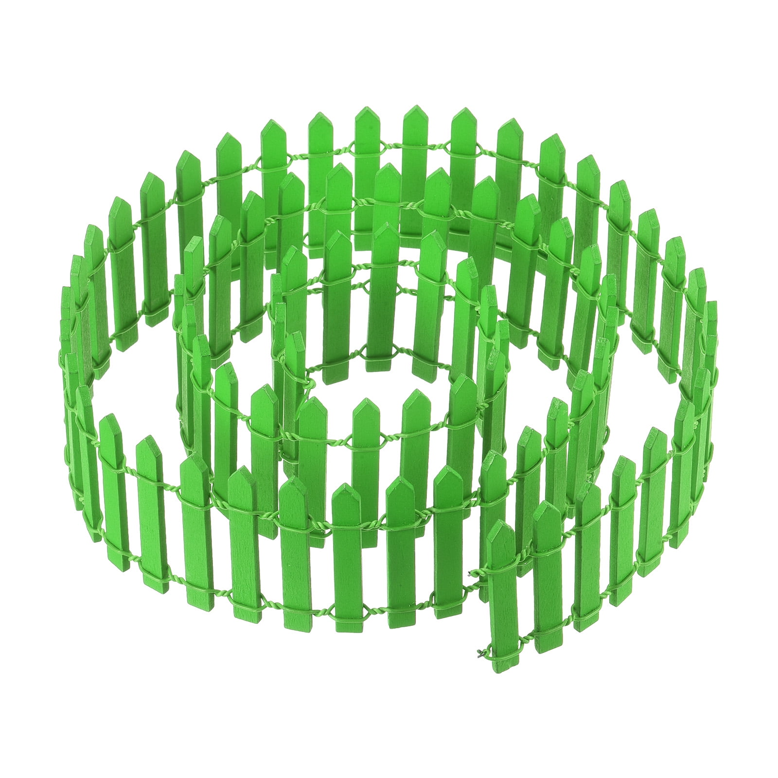 Uxcell 39" L x 2" H Wood Miniature Mini Fairy Garden Picket Fence ...