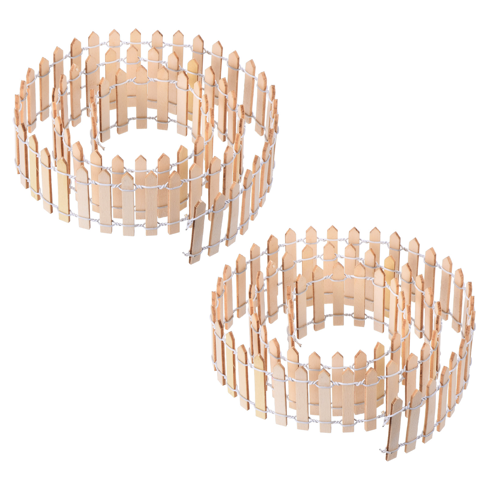 Uxcell 39" L x 2" H Wood Miniature Mini Fairy Garden Picket Fence ...
