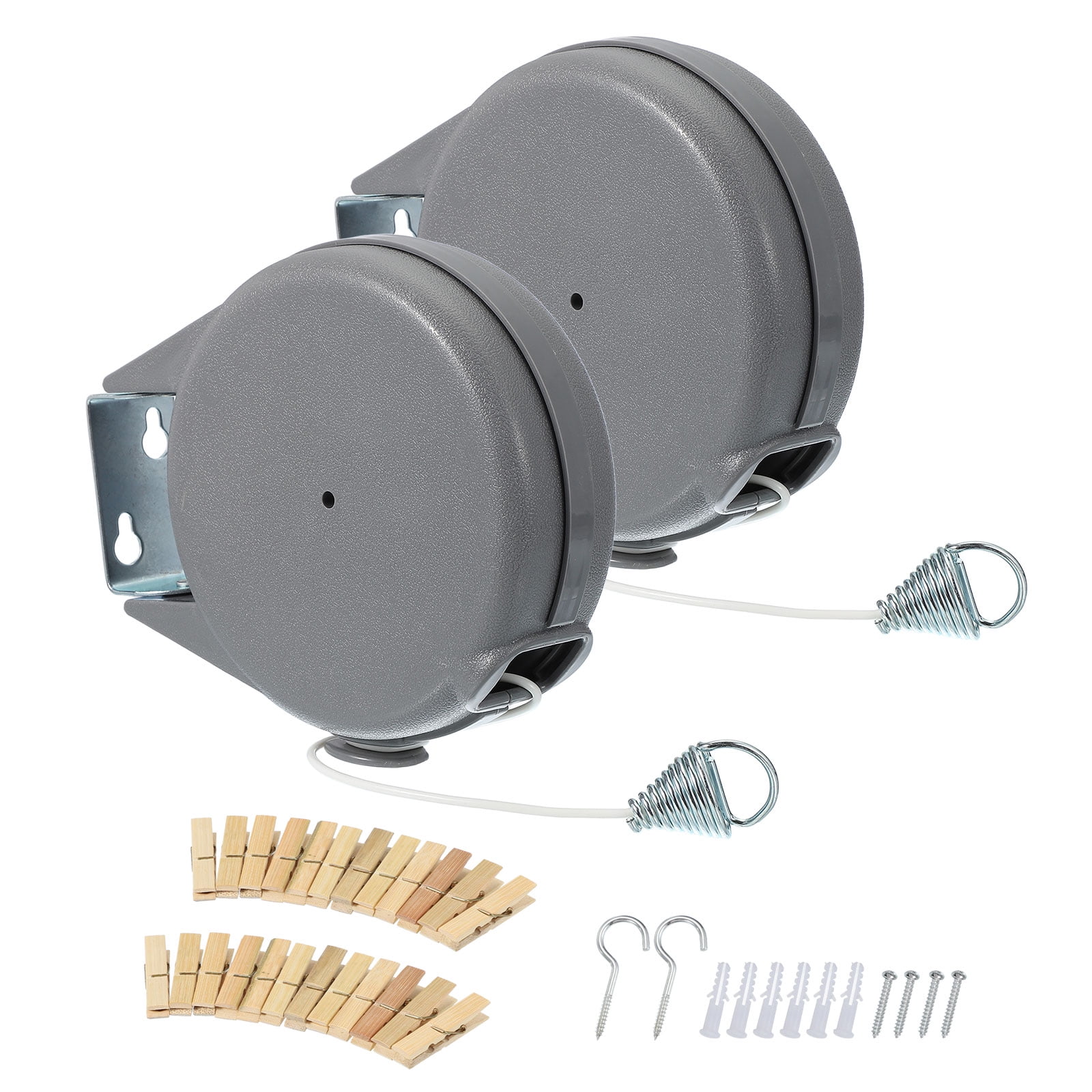 Uxcell 39ft Retractable Clothesline Outdoor Indoor, Heavy Duty PVC ...