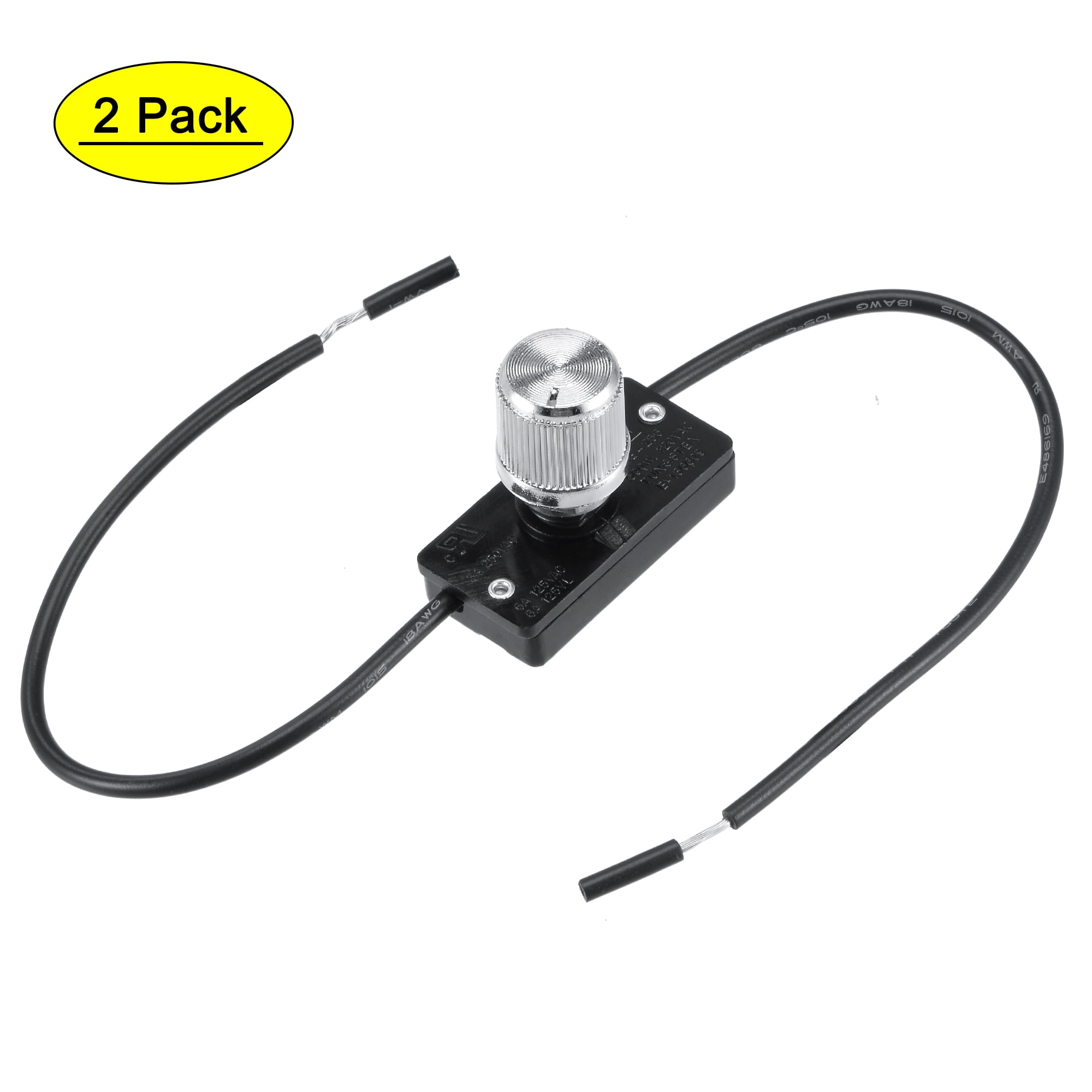 Uxcell 3A 250V 6A 125V Rotary Style Low-High-Off Switch Black 2 Pack ...