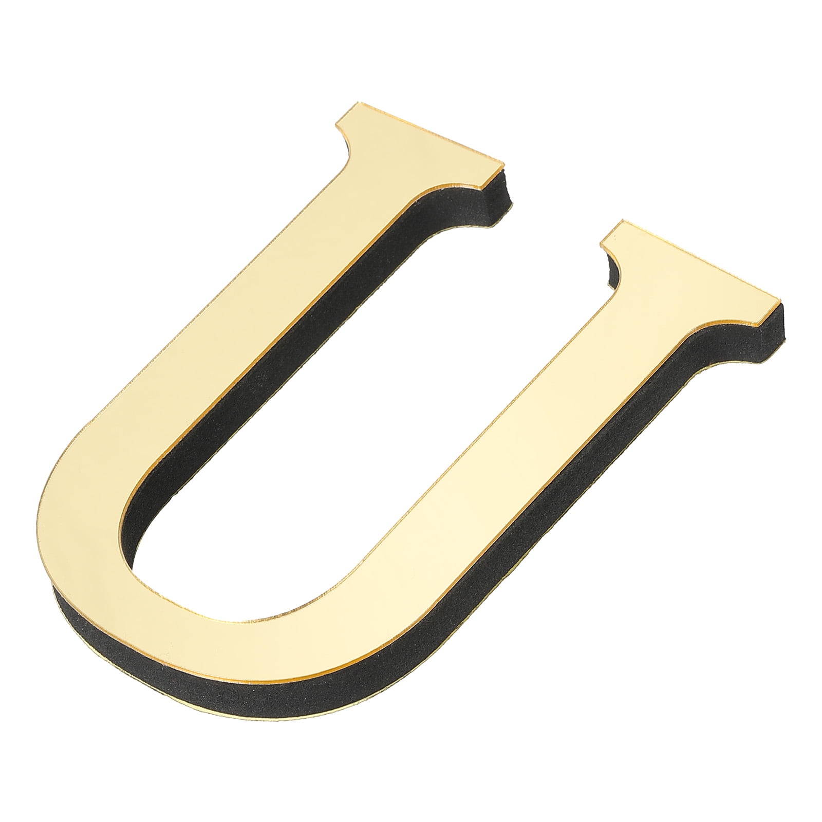 Uxcell 3D Acrylic Alphabet Mirror Wall Stickers Letter U Self Adhesive ...