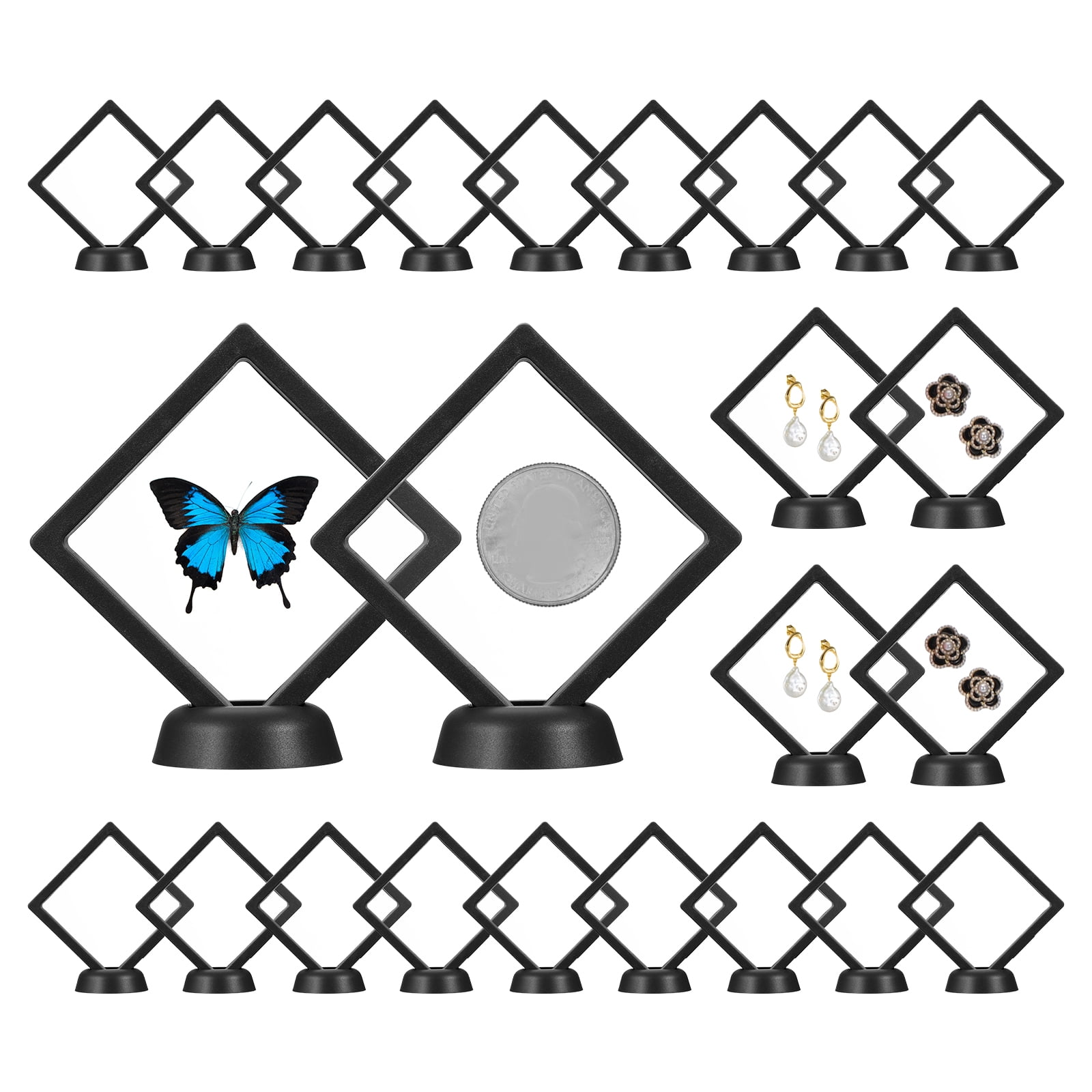 Uxcell 3D Floating Frame Display Stand Challenge Coin Display Stand ...