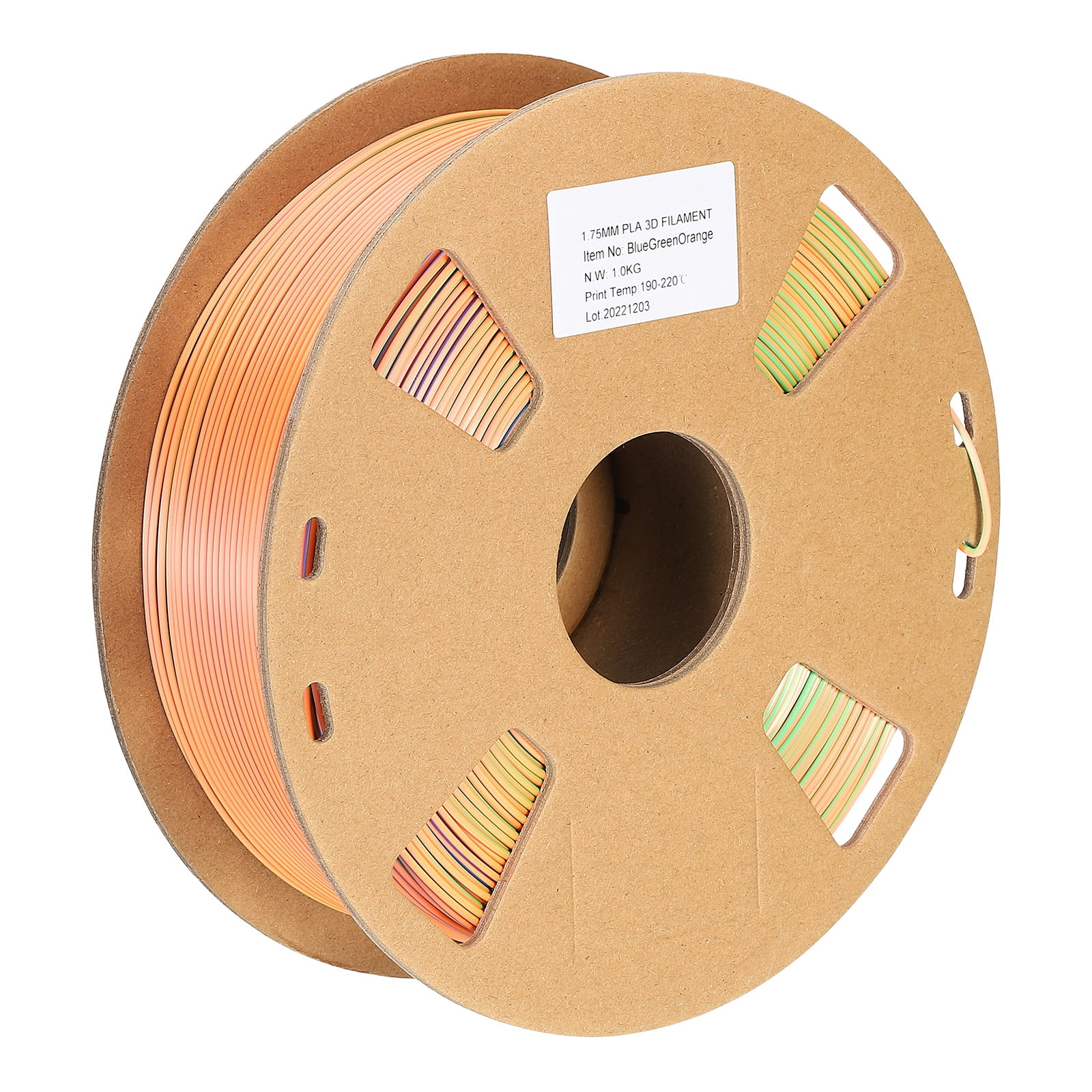 Uxcell 3D Printer Filament, 1.75mm 1KG, Tri Colors PLA Filament Silk ...