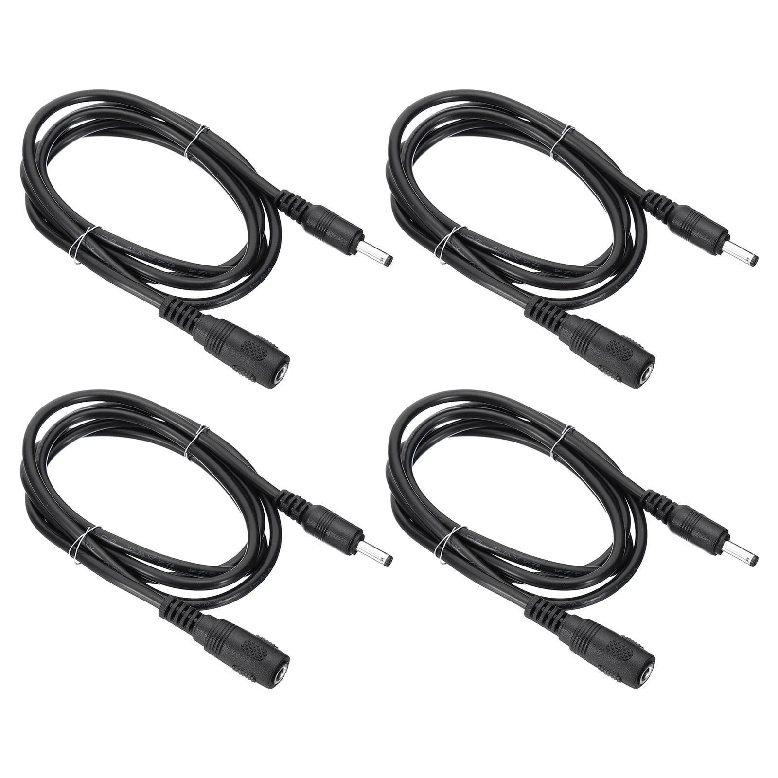 Uxcell 3Ft Male to Female 3.5x1.35mm DC Power Extension Cable, 4 Pcs ...