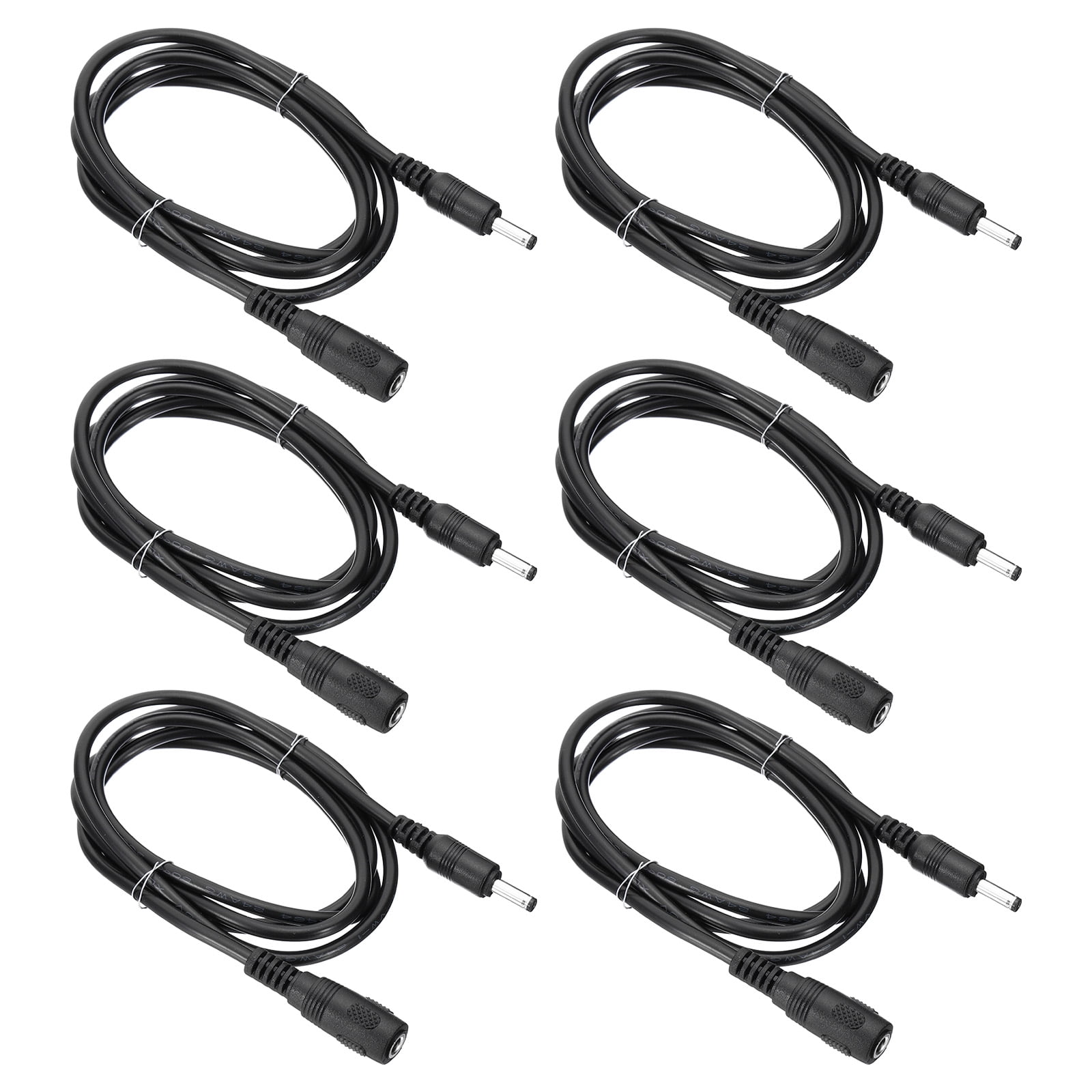 Uxcell 3Ft Male to Female 3.5x1.35mm DC Power Extension Cable, 6 Pcs ...