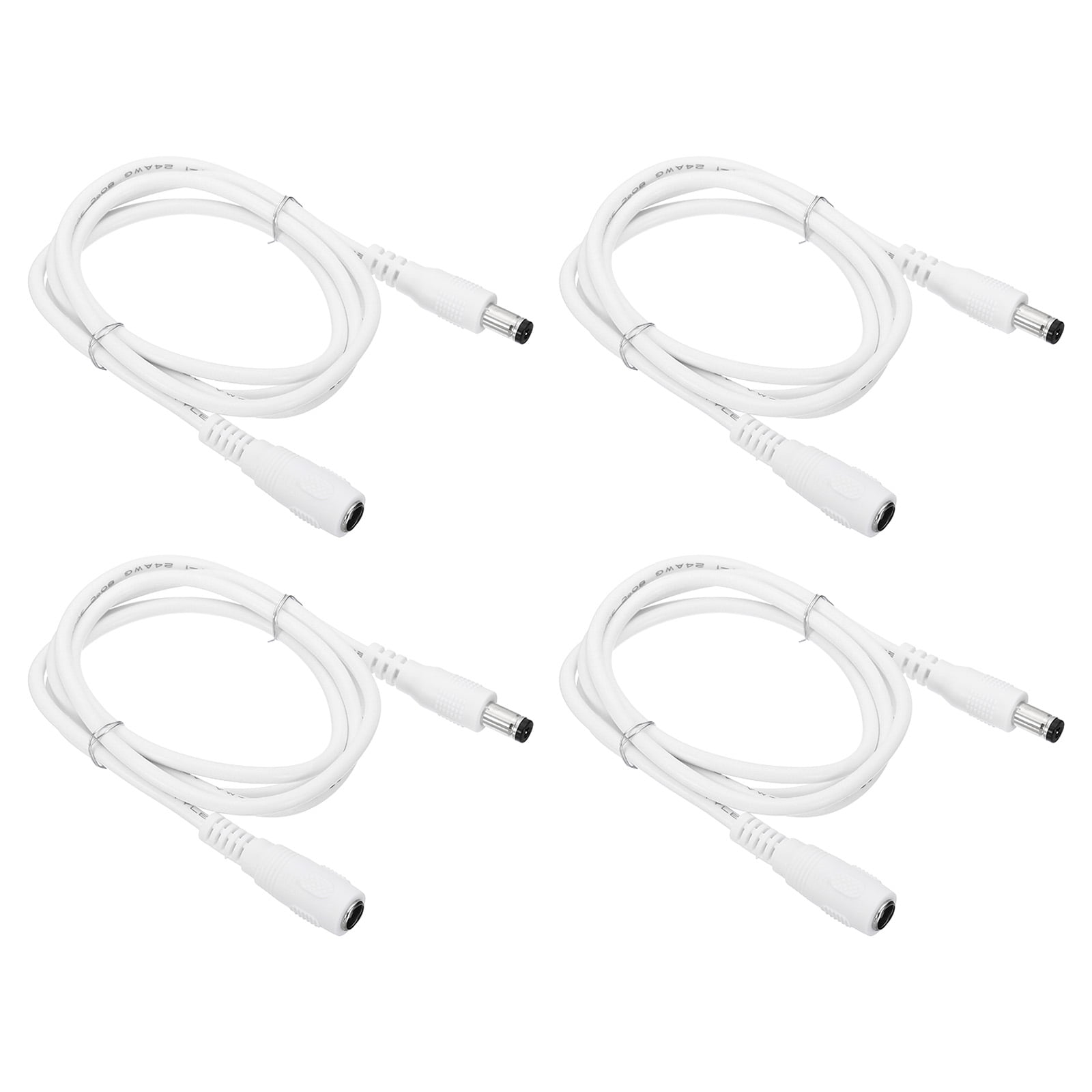 Uxcell 3Ft Male to Female 5.5x2.1mm DC Power Extension Cable, 4 Pcs ...