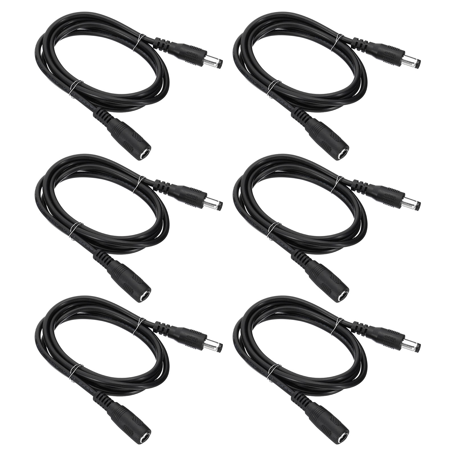 Uxcell 3Ft Male to Female 5.5x2.1mm DC Power Extension Cable, 6 Pcs ...