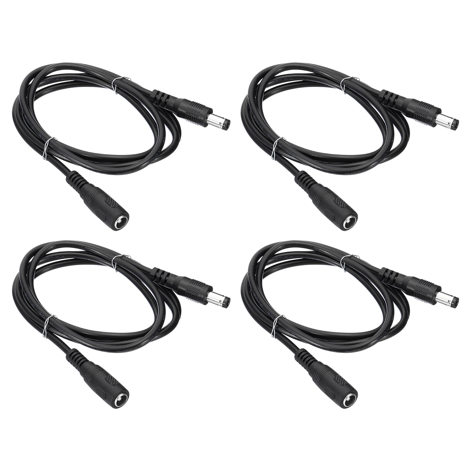 Uxcell 3Ft Male to Female 5.5x2.5mm DC Power Extension Cable, 4 Pcs ...