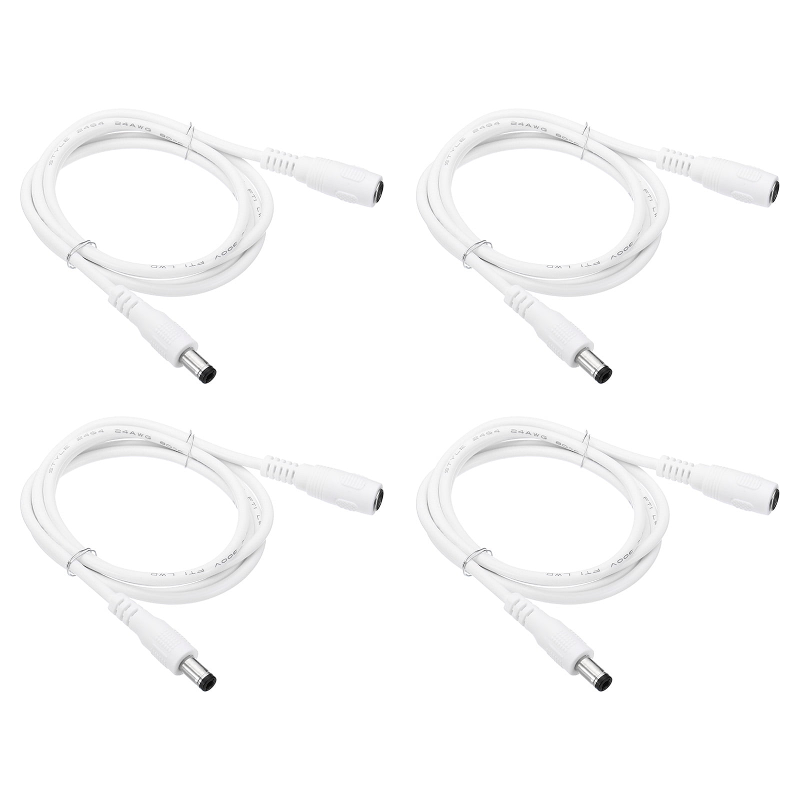 Uxcell 3Ft Male to Female 5.5x2.5mm DC Power Extension Cable, 4 Pcs ...