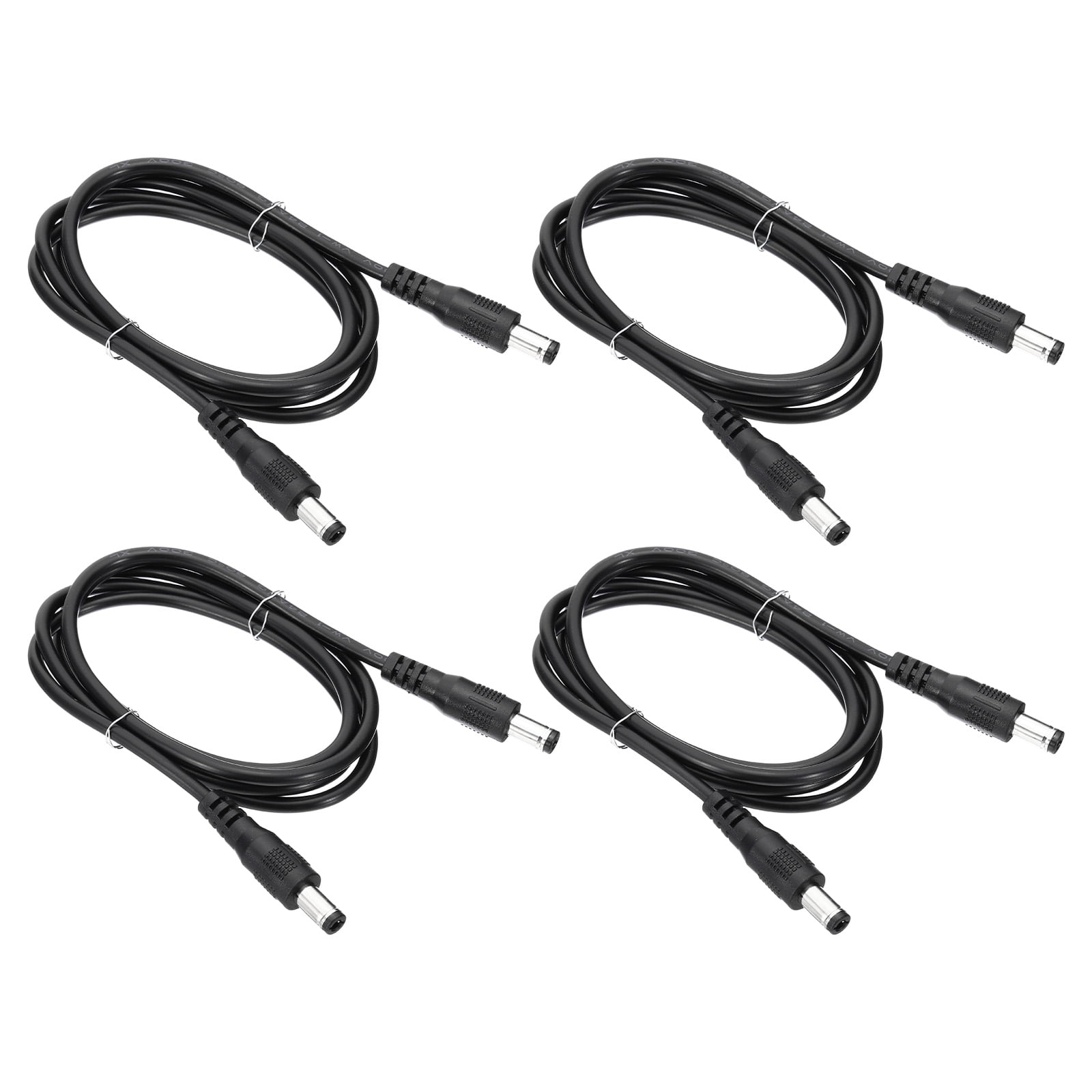 Uxcell 3Ft Male to Male 5.5x2.5mm DC Power Extension Cable, 4 Pcs 24AWG ...
